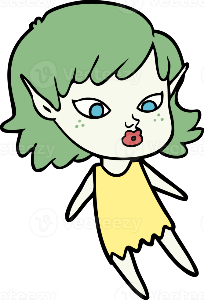 Pretty Cartoon Elf Girl 44286423 Png
