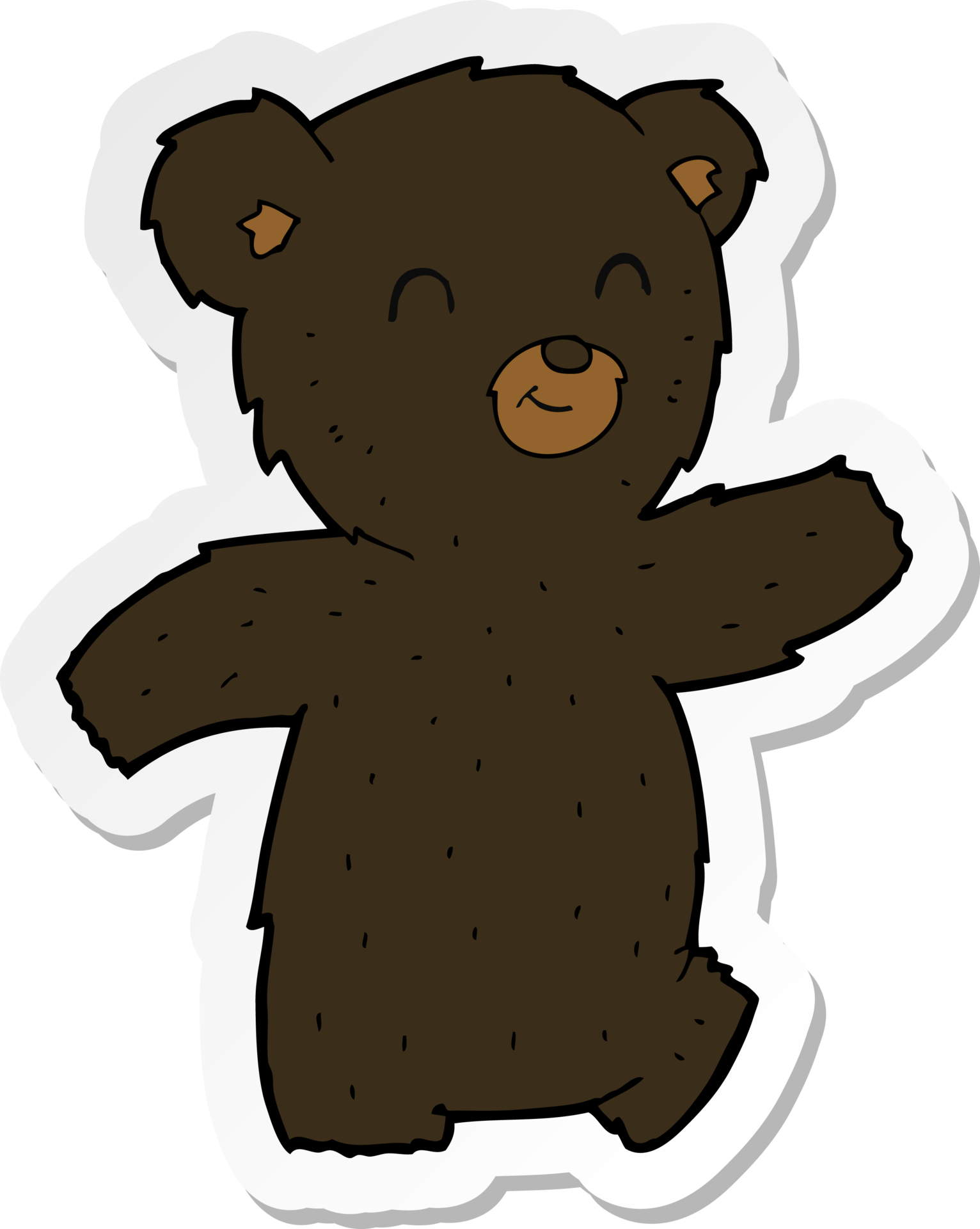 Sticker Of A Cute Cartoon Black Bear 44288843 Png