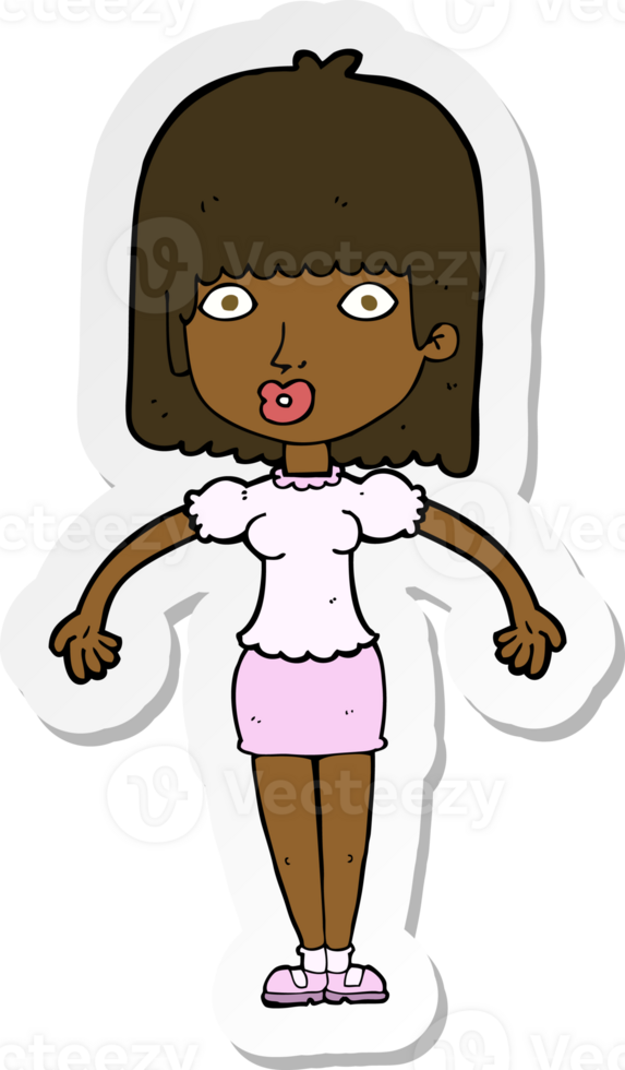 sticker of a cartoon woman shrugging shoulders 44289625 PNG