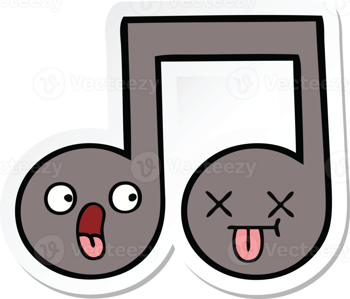 Sticker Of A Cute Cartoon Musical Note 44289757 Png