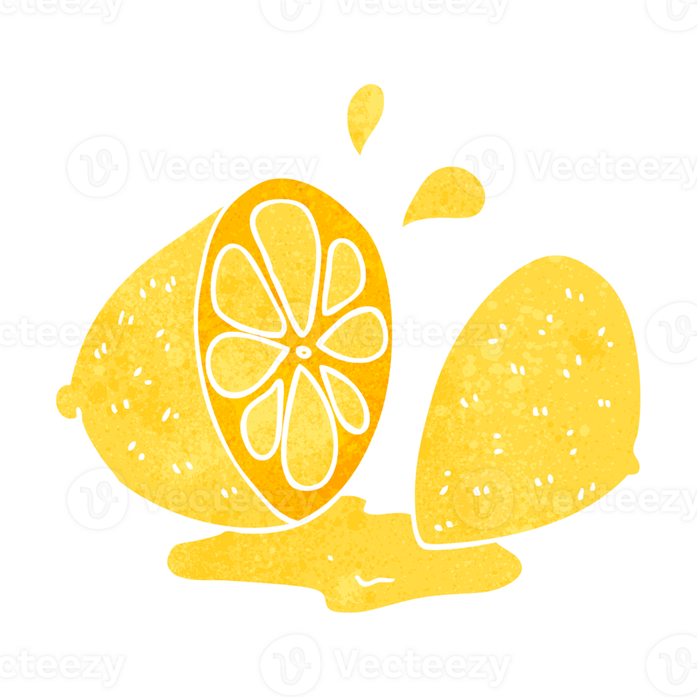 Retro Cartoon Cut Lemon 44290722 Png