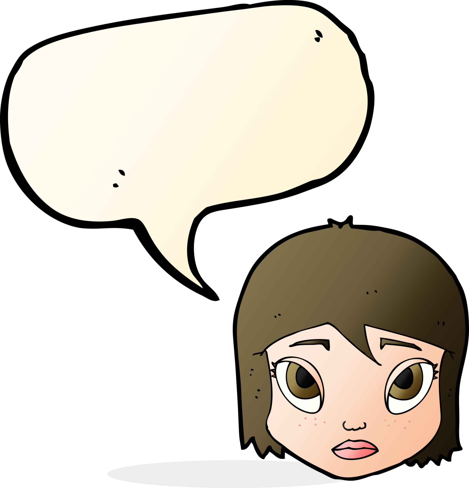 Cartoon Female Face With Speech Bubble 44290855 Png