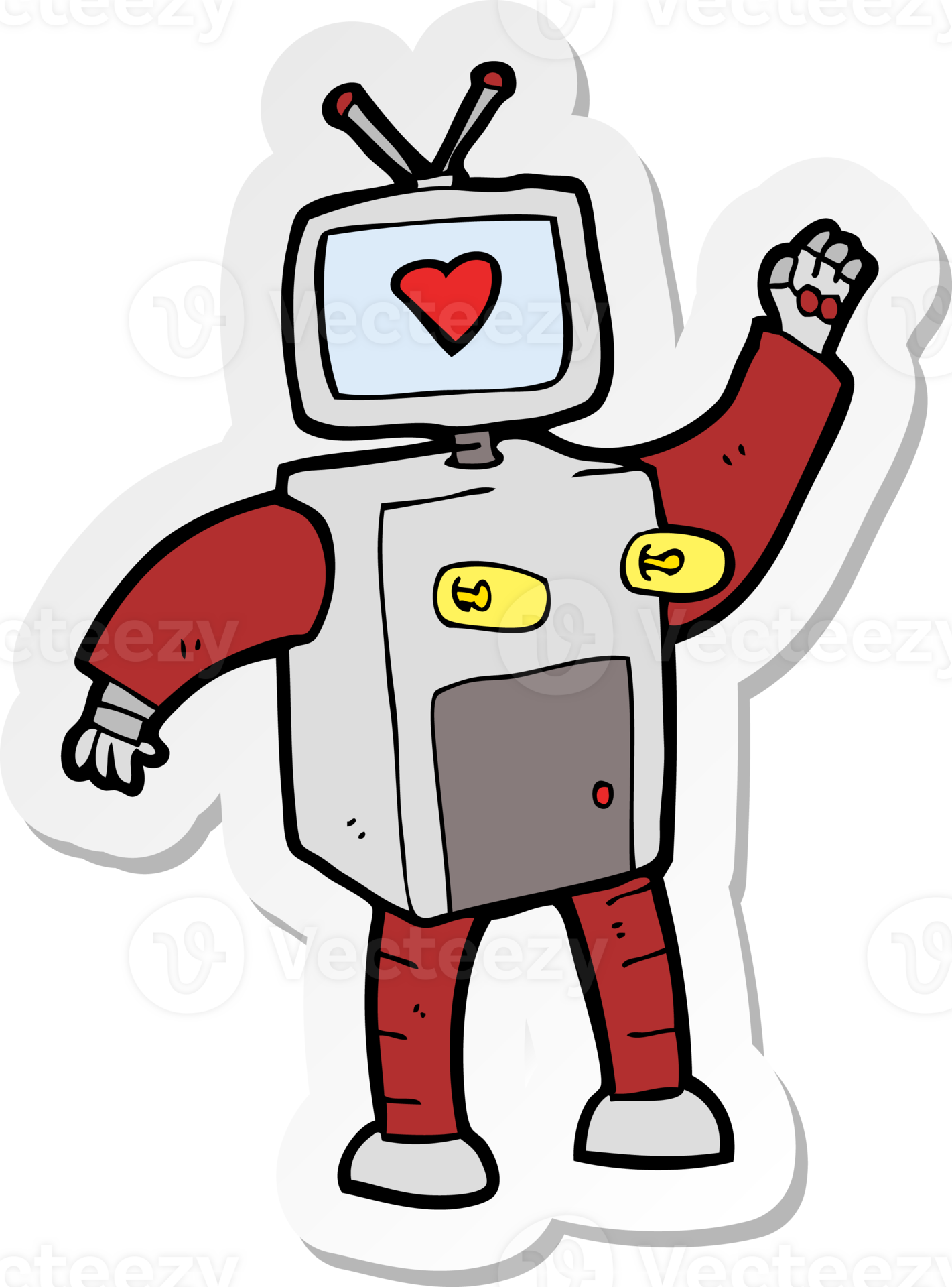 Sticker Of A Cartoon Funny Robot 44291262 Png