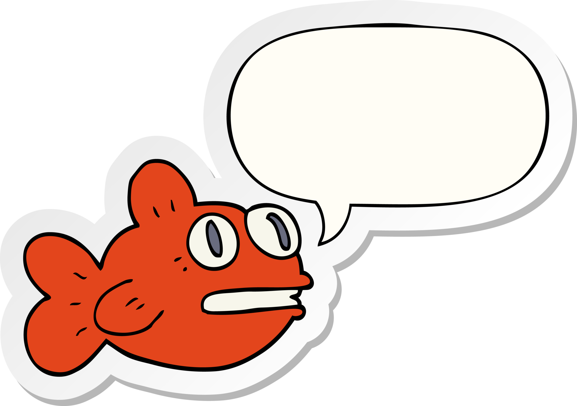 cartoon fish and speech bubble sticker 44296410 PNG