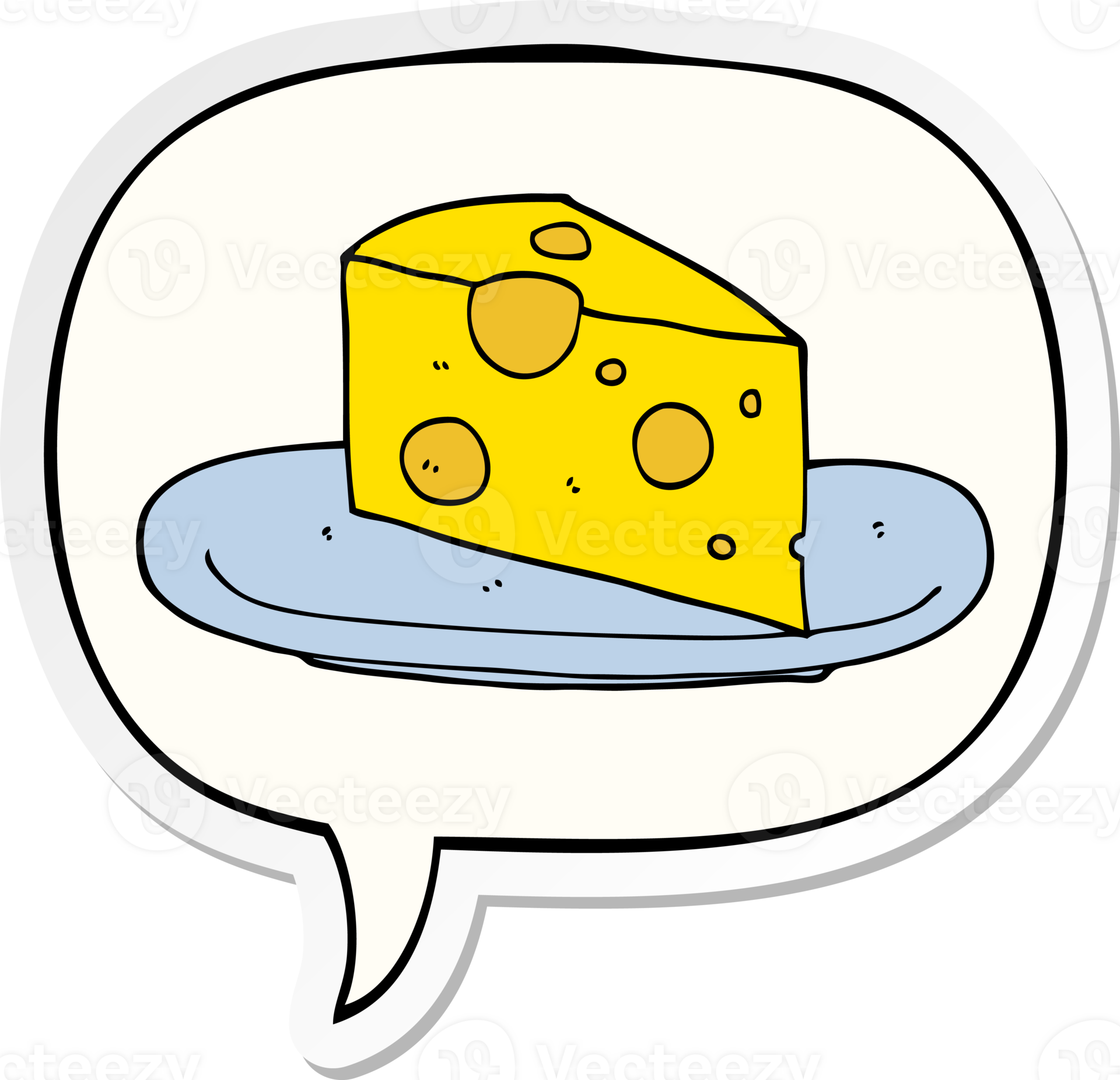 cartoon cheese and speech bubble sticker 44296411 PNG