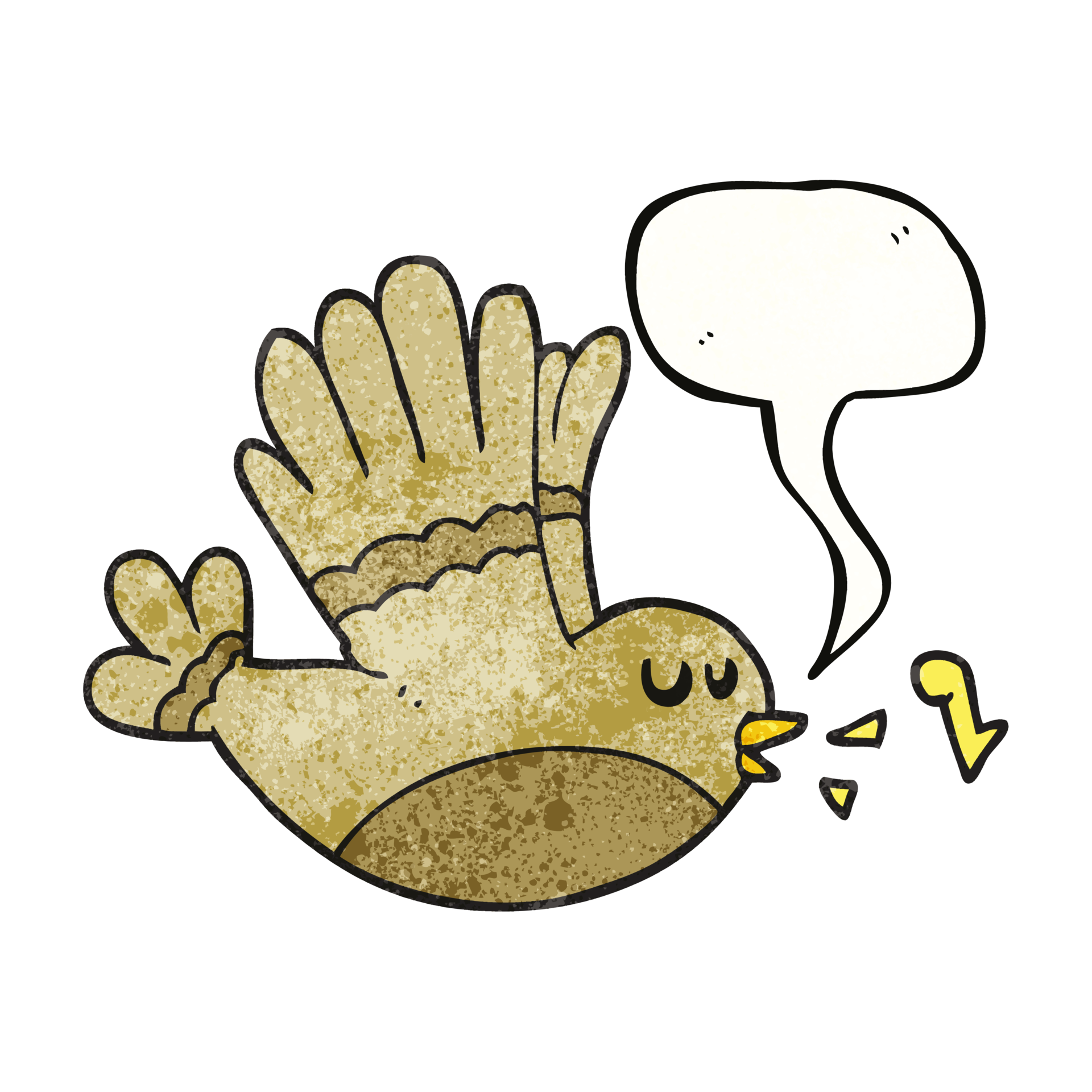 speech bubble textured cartoon singing bird 44296521 PNG