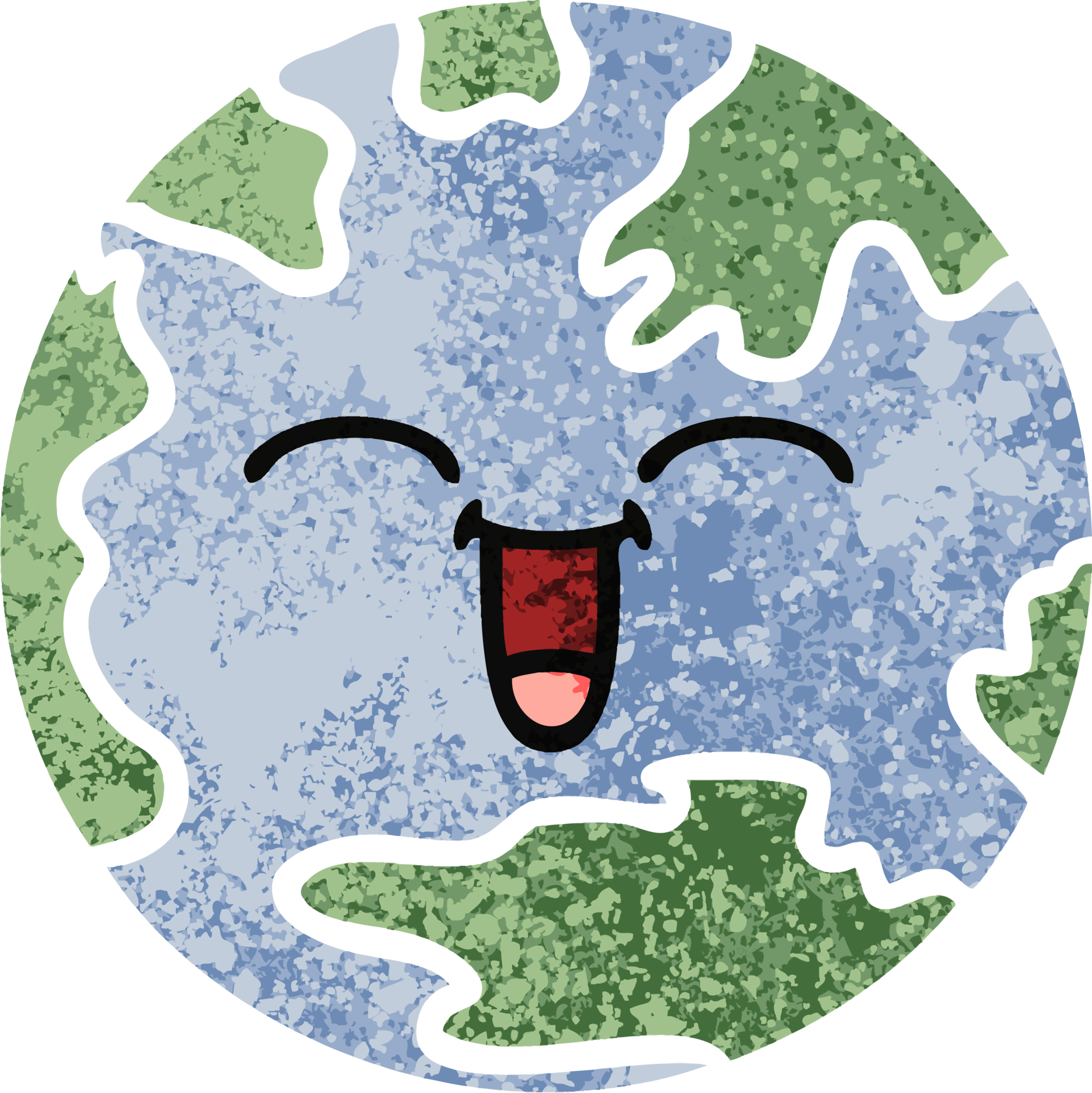 Retro Illustration Style Cartoon Planet Earth 44297157 Png