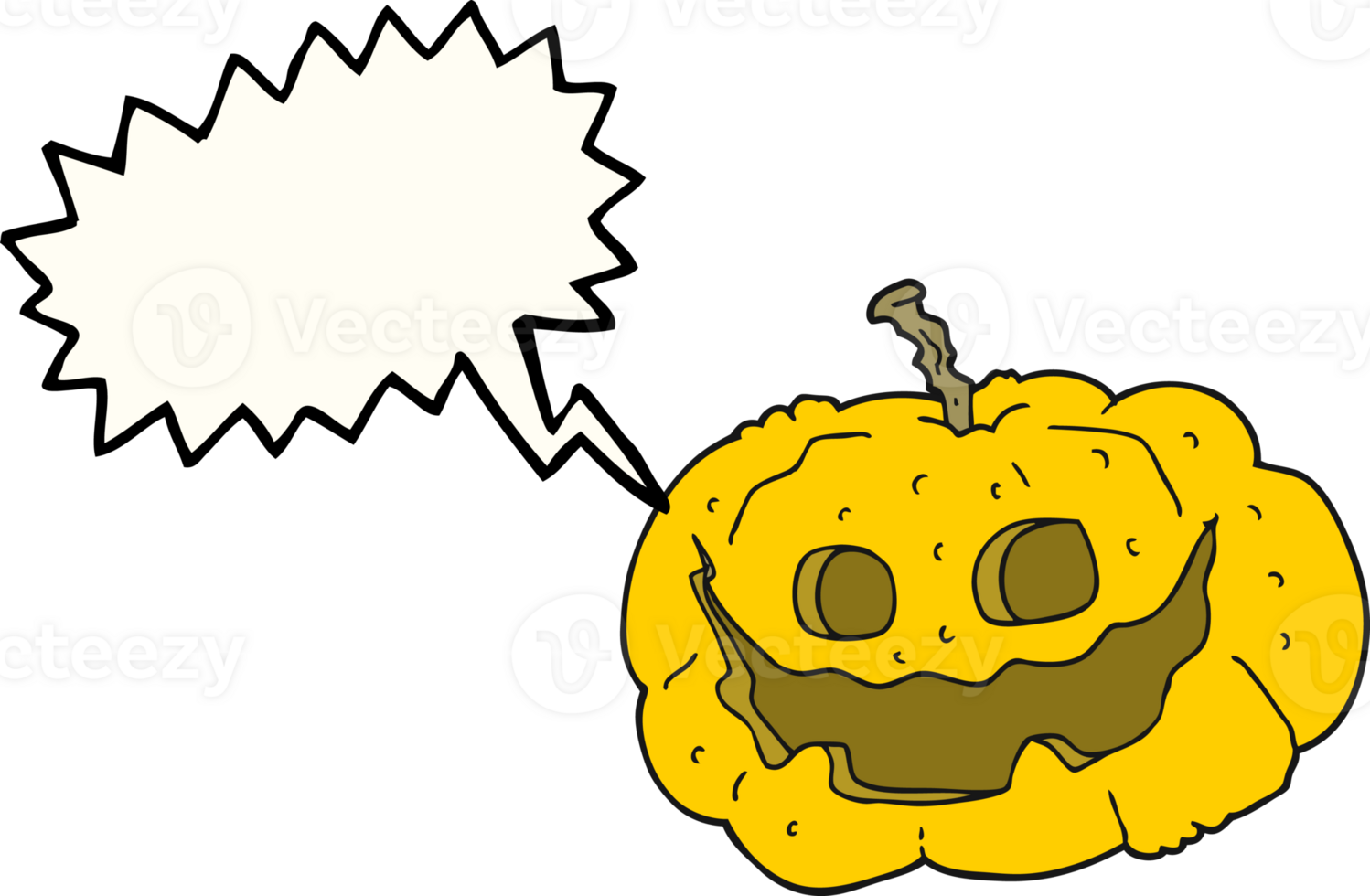 speech bubble cartoon halloween pumpkin 44297425 PNG