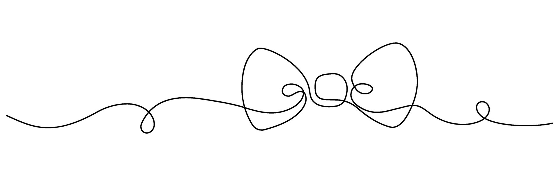Bow tie one continuous line drawing abstract black and white minimal ...