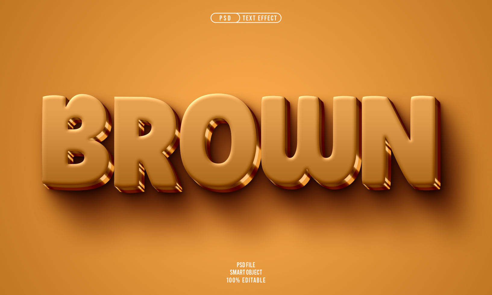 Brown 3D editable text effect 44305845 PSD