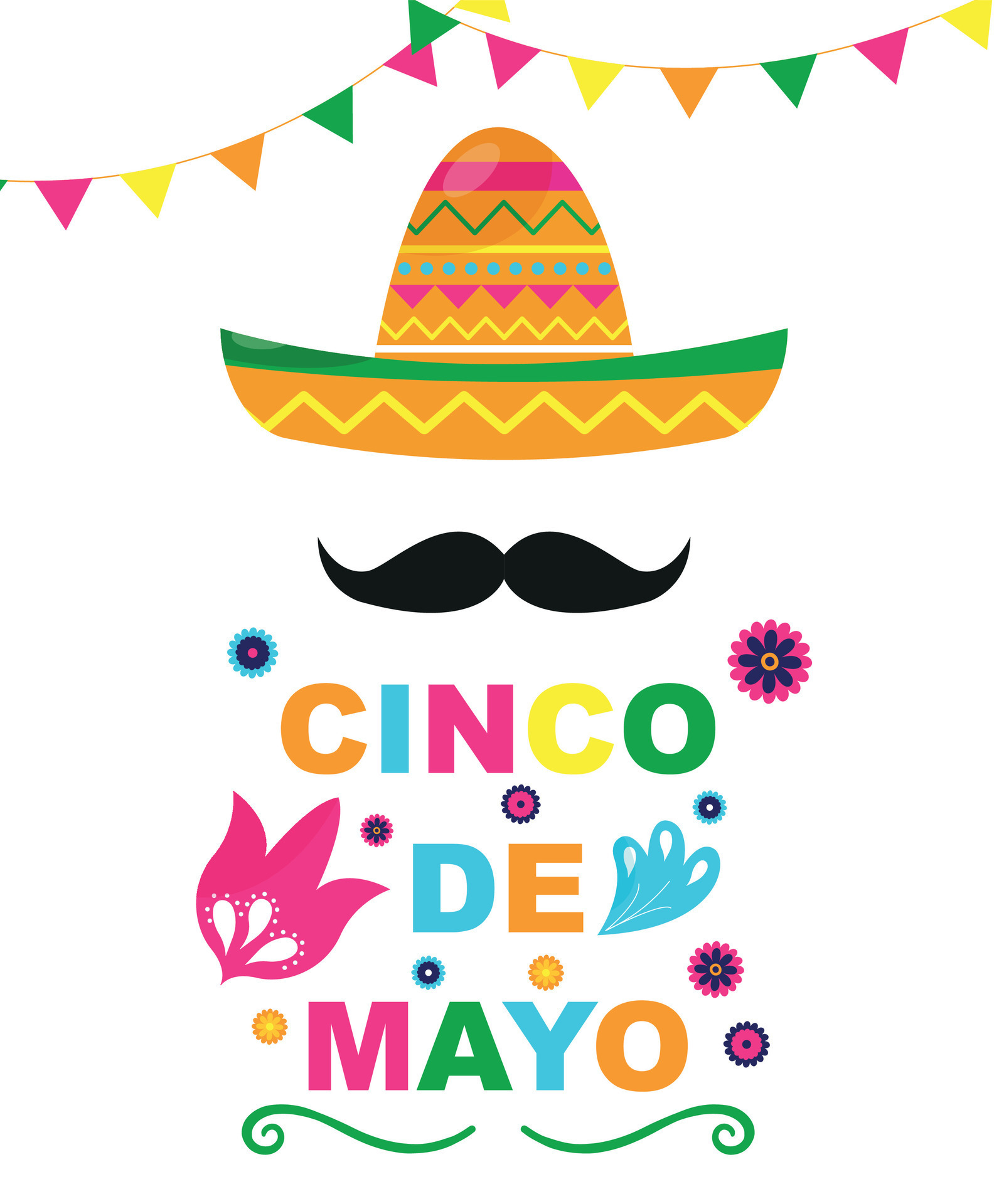 Mexican sombrero banner for festival. Mexico Cinco de Mayo holiday ...