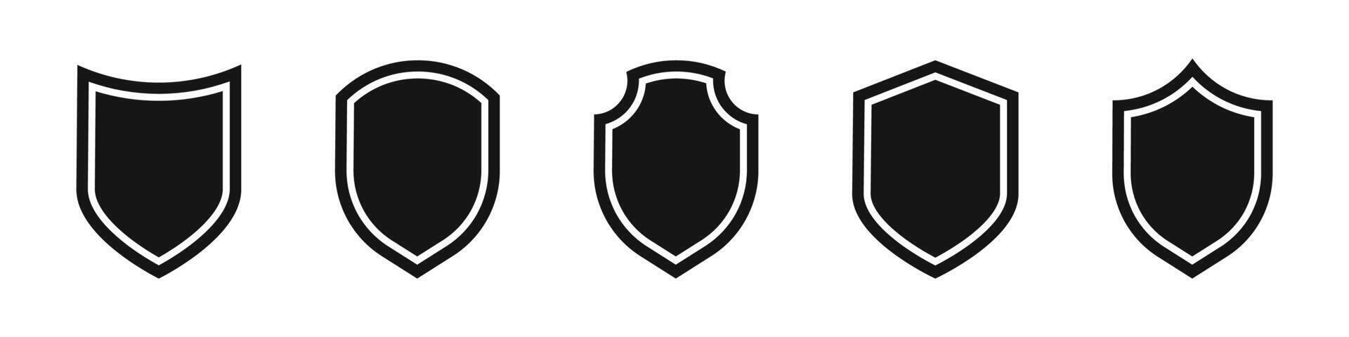 Shield Icons Set Shield Shapes Protection Shield Icons Silhouette