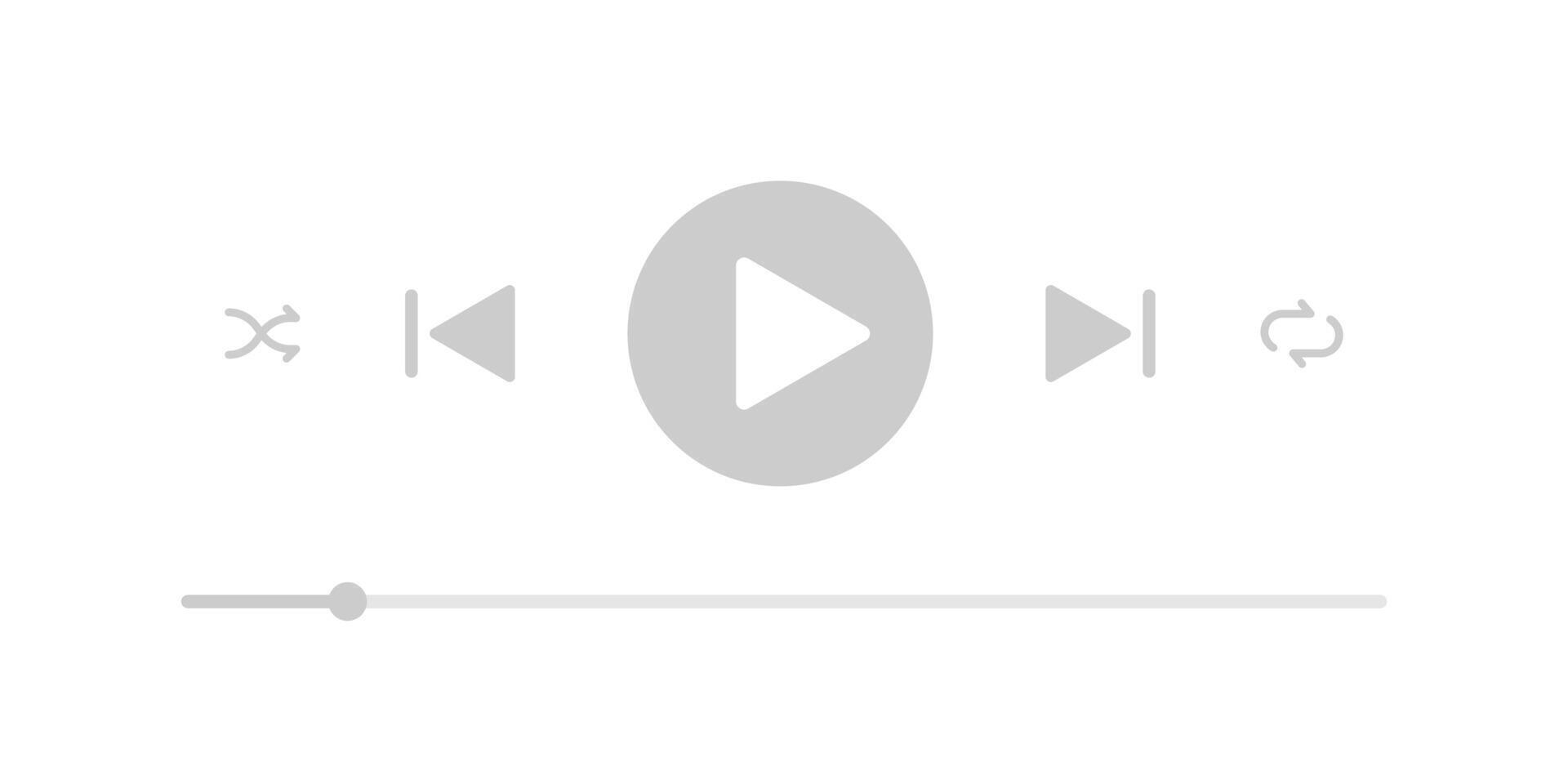 Music player. Music application interface. Player button set. Music ...