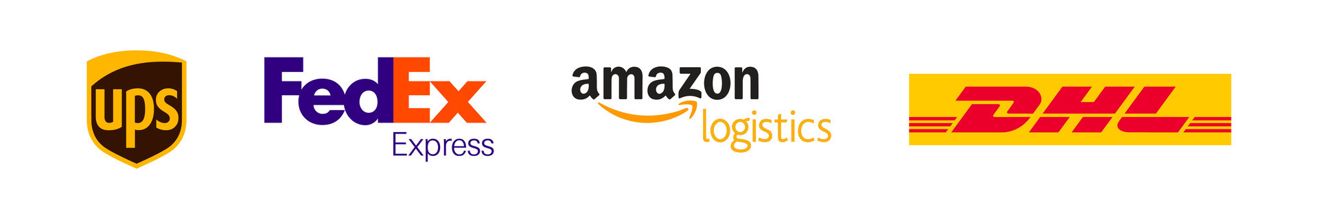 Popular delivery company logo set. UPS, Fedex, DHL, Amazon logistics. 44311425 Vector Art at ...