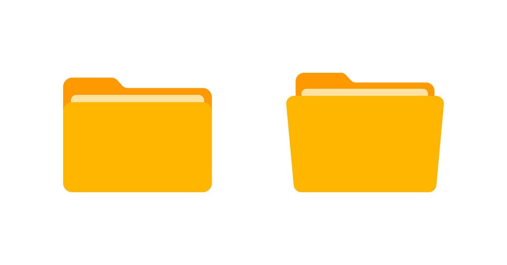 File folder icons. File folder in flat style. File folders. Yellow ...