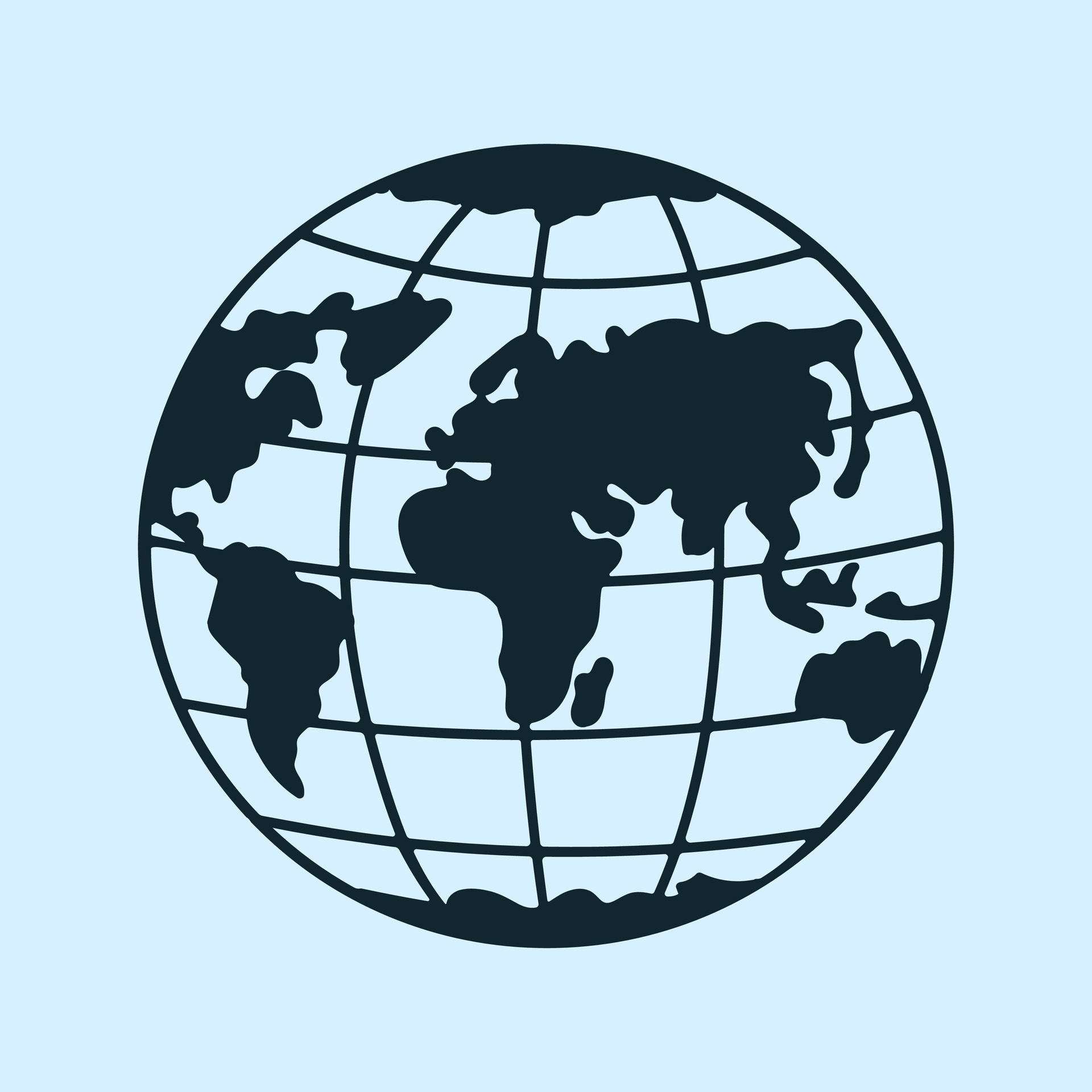 Minimalistic Earth Globe, Illustration, Isolated on Light Blue ...