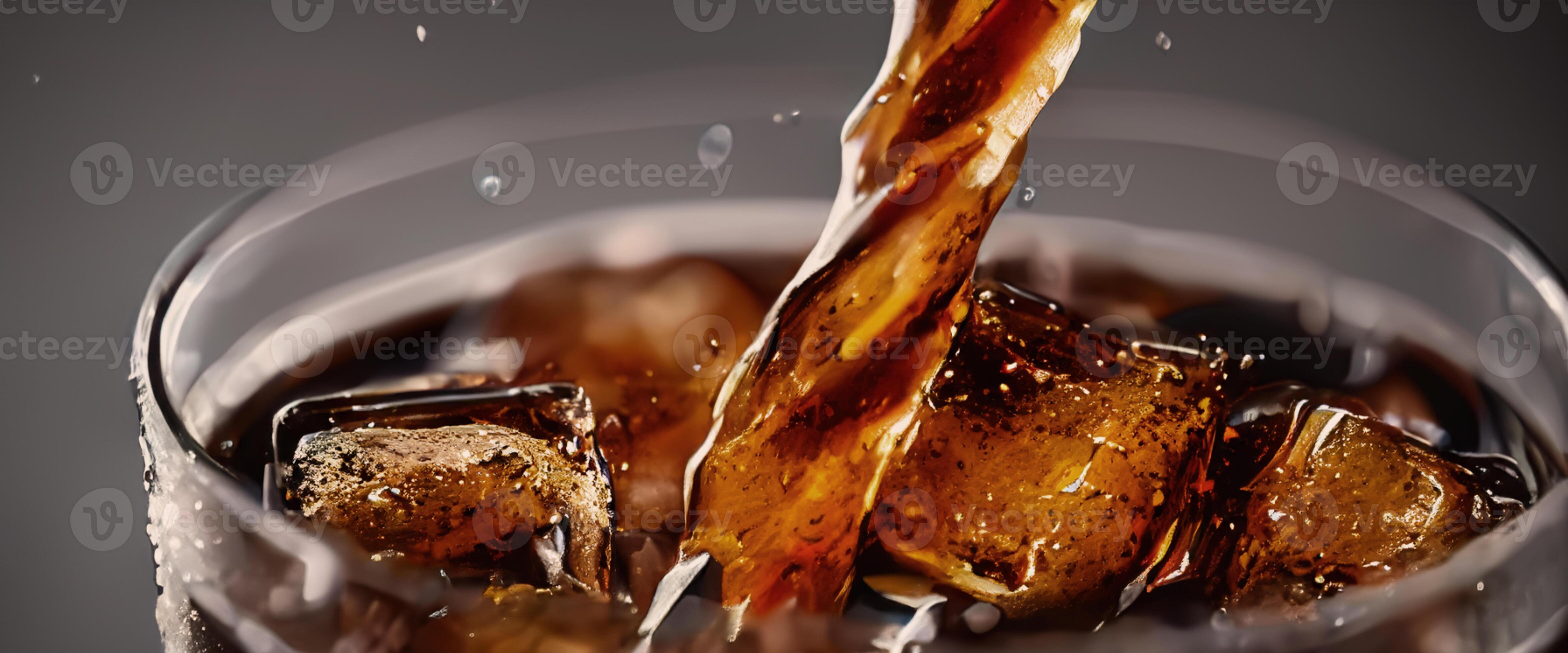 Cola soda and ice splashing fizzing or floating up to top of surface 44318574 Stock Photo at ...