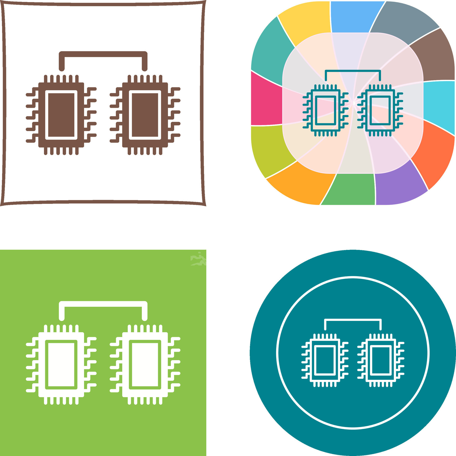 Processors Connected Icon 44331549 Vector Art at Vecteezy
