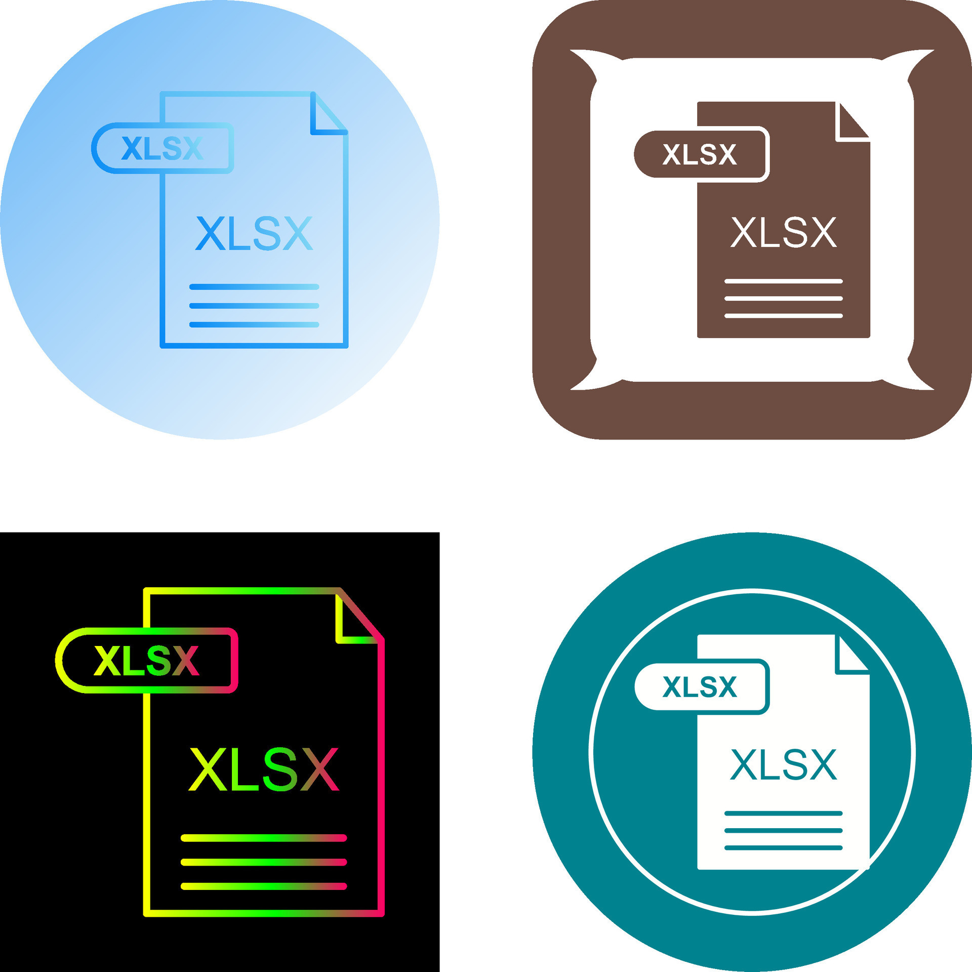 xlsx icono diseño 44334890 Vector en Vecteezy