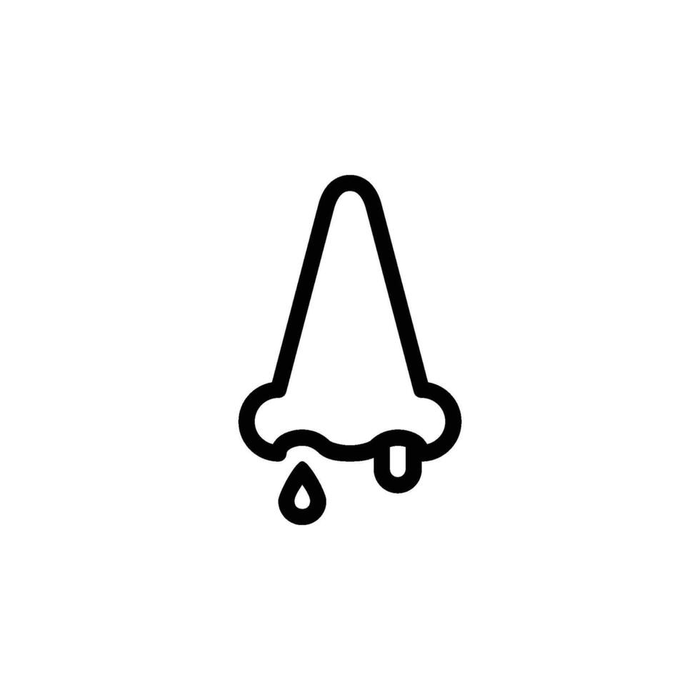 icono ilustración de un nariz con moco, representando nasal incomodidad o síntomas de un frío o ...