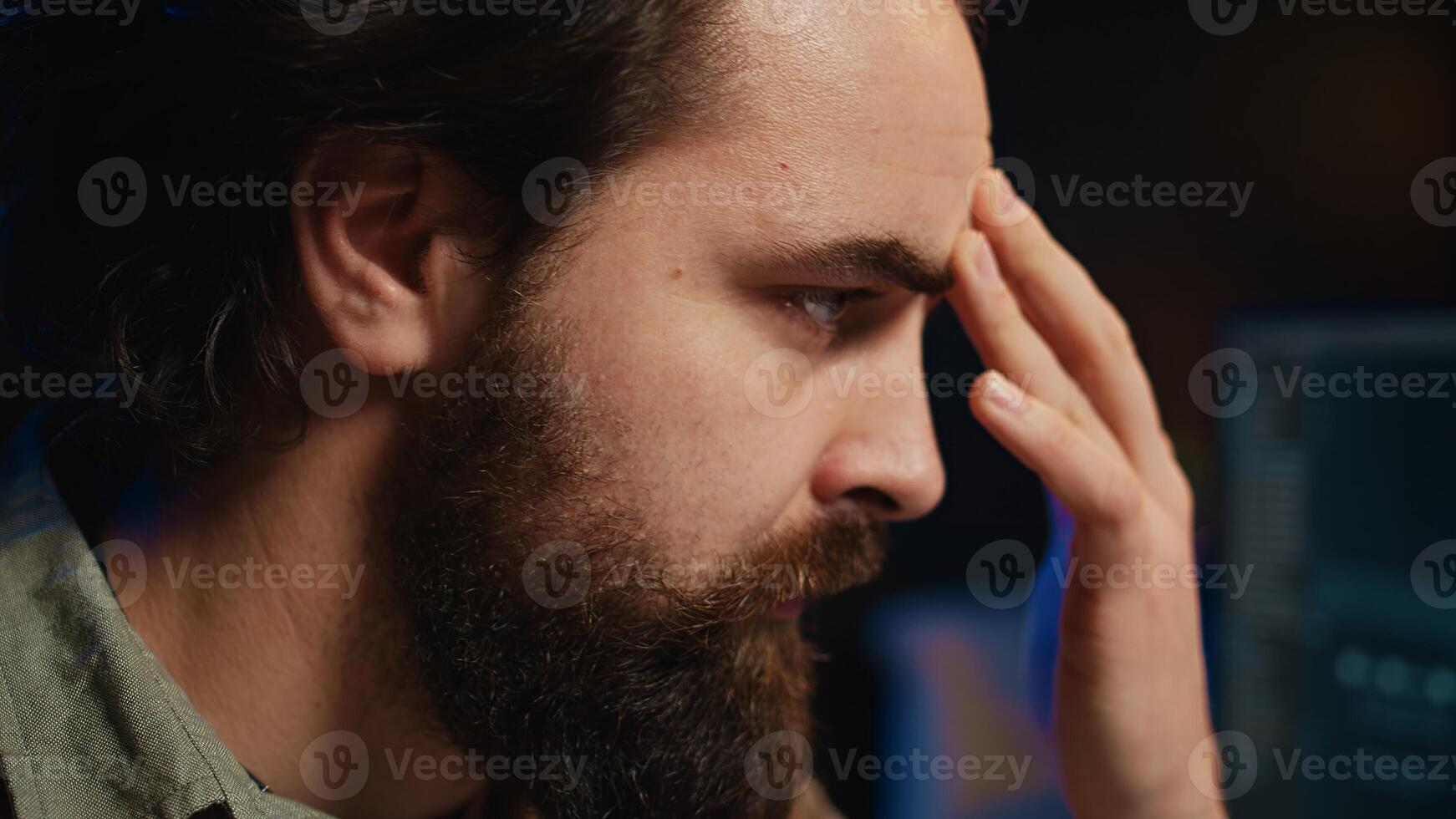 Stressed Programmer Updating Artificial Intelligence Neural Networks Writing Binary Code