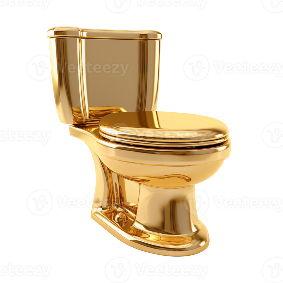 Golden Luxury Toilet . Transparent background 44427998 PNG