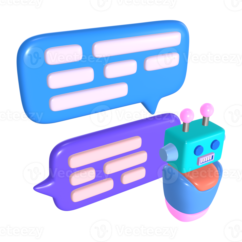 AI Chatbot 3D Illustration Icon 44428351 PNG