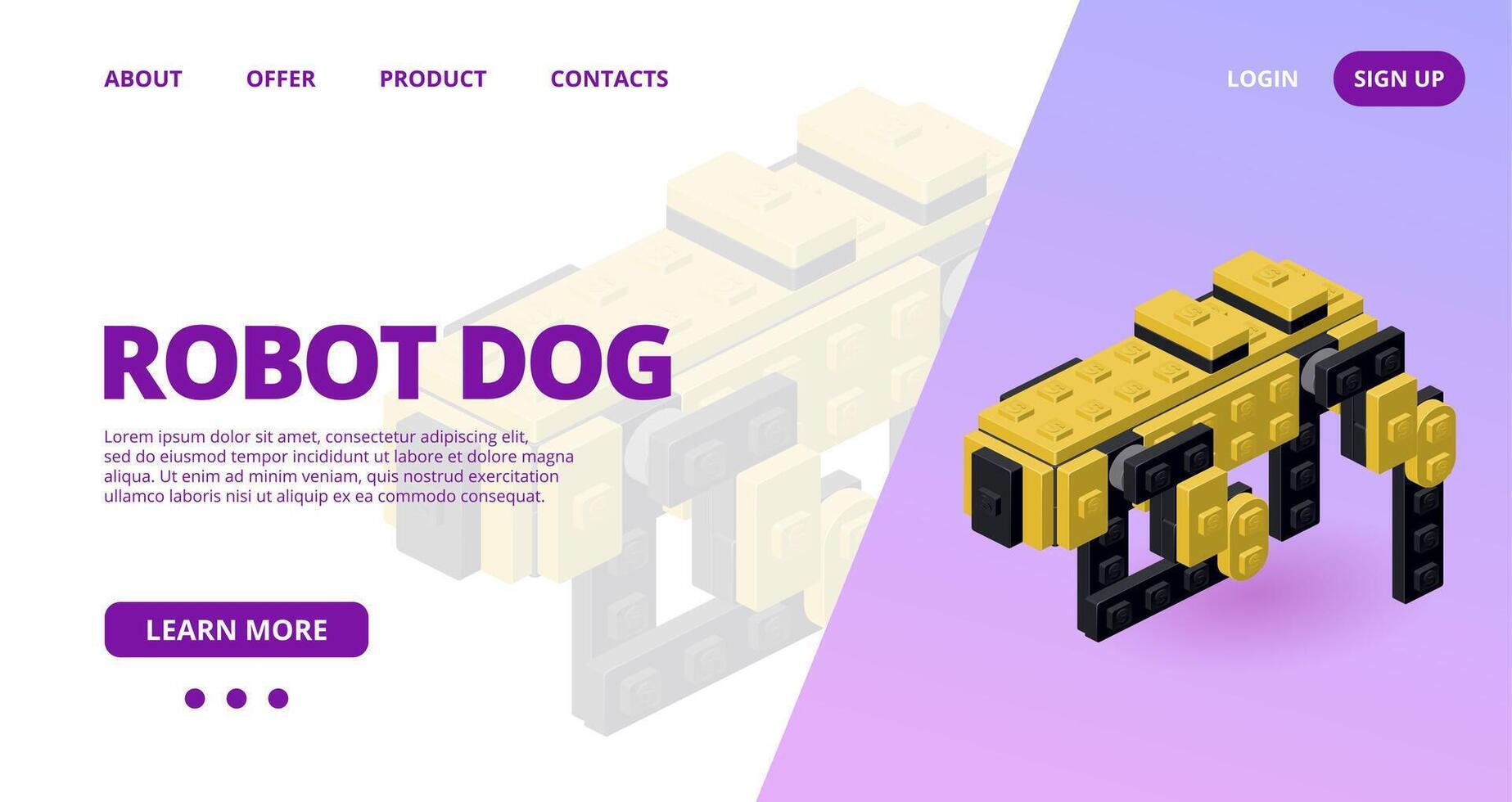 Web template with a modern robot. 44432033 Vector Art at Vecteezy