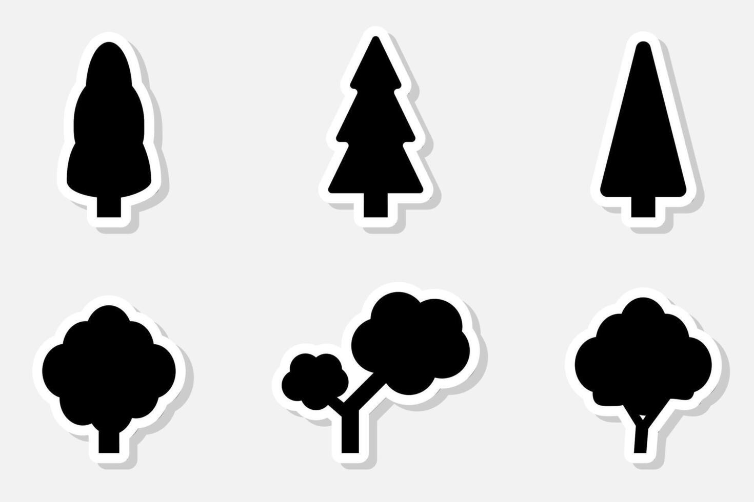 Set of trees icon in flat style. 44443912 Vector Art at Vecteezy