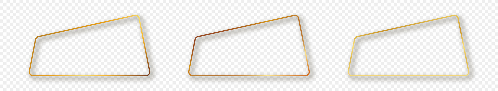 Gold glowing rounded trapezoid shape frame 44444405 Vector Art at Vecteezy