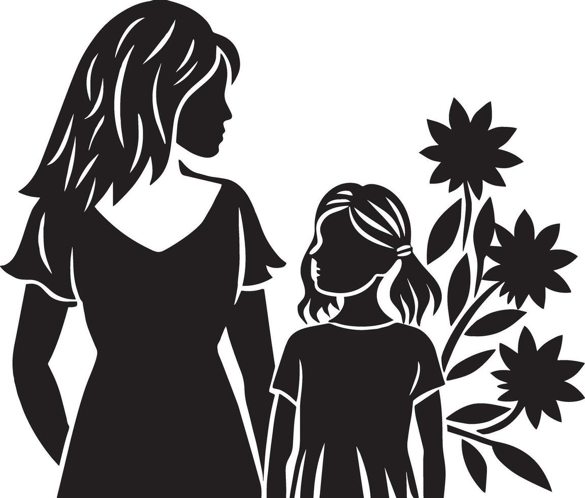 Mother and Daughter illustration Isolated on white background. 44445051 Vector Art at Vecteezy