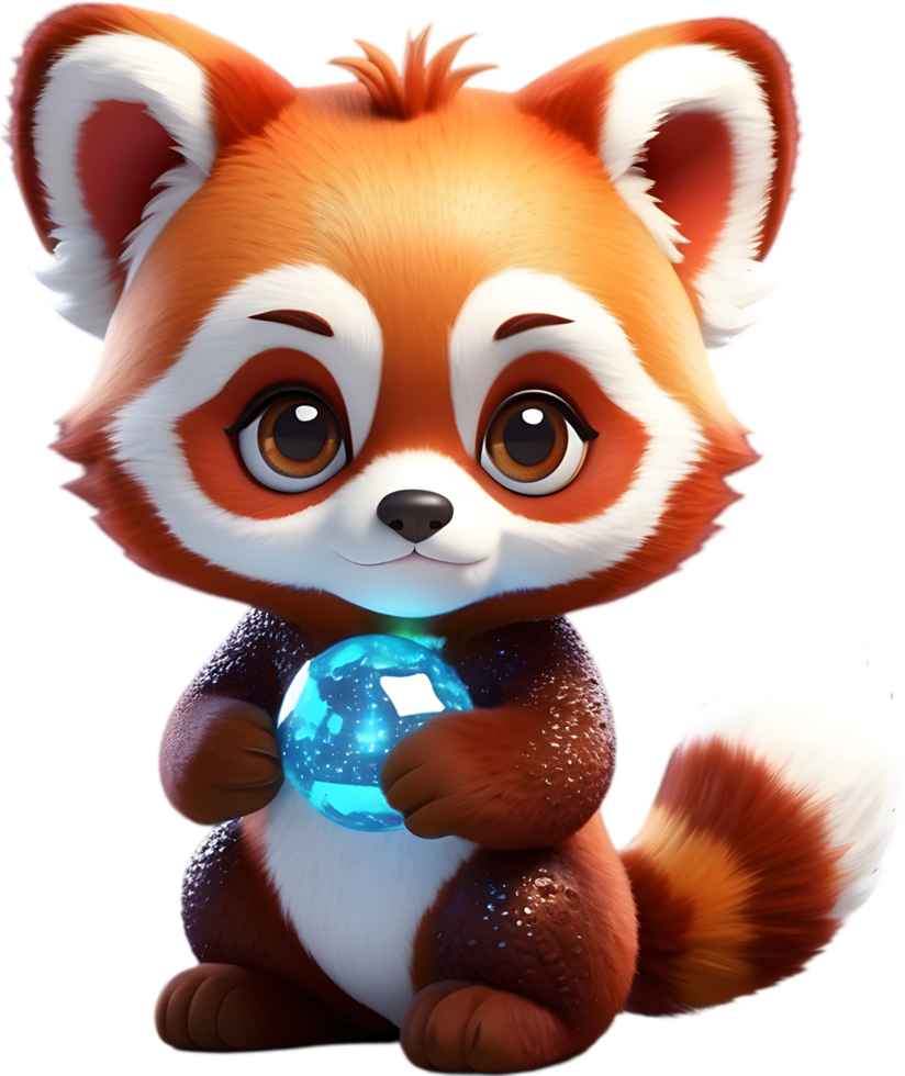 Adorable Red Panda Cub Sitting On Its Haunches Ai Generated 44448102 Png