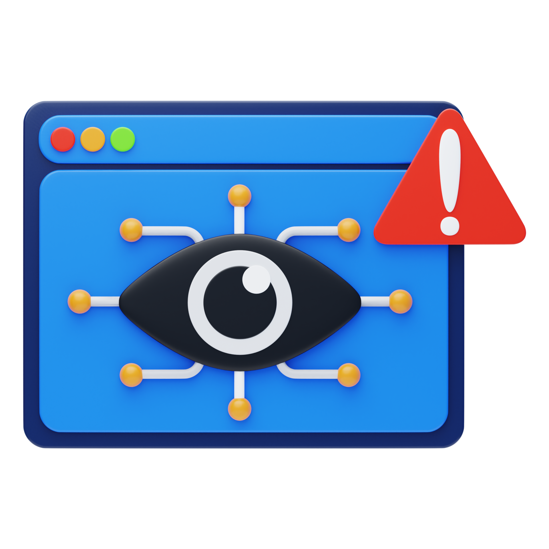 Spyware 3D Icon. Malware 3D Icon. Web Bug Scanning and Alert 3D Icon ...