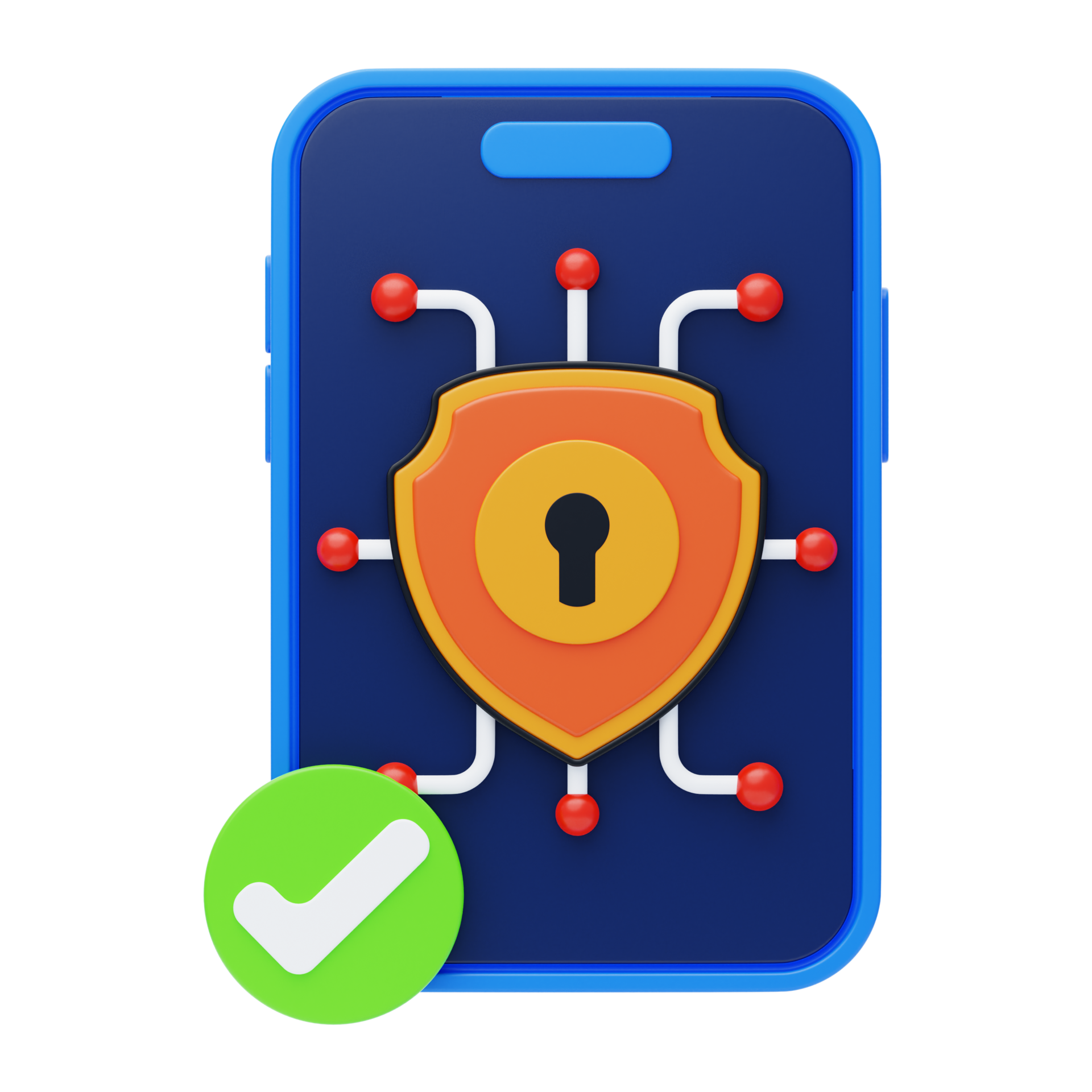 móvil seguridad 3d icono. móvil dispositivo seguridad 3d icono 44451241 PNG