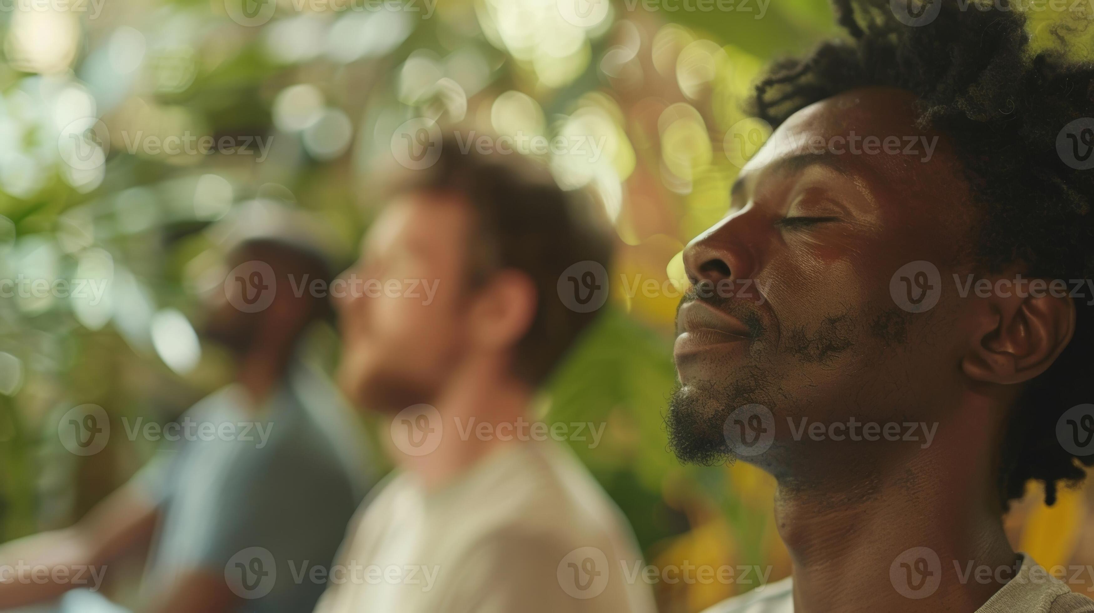A selfcare session with men participating in meditation and mindfulness ... A selfcare session with men participating in meditation and mindfulness ...