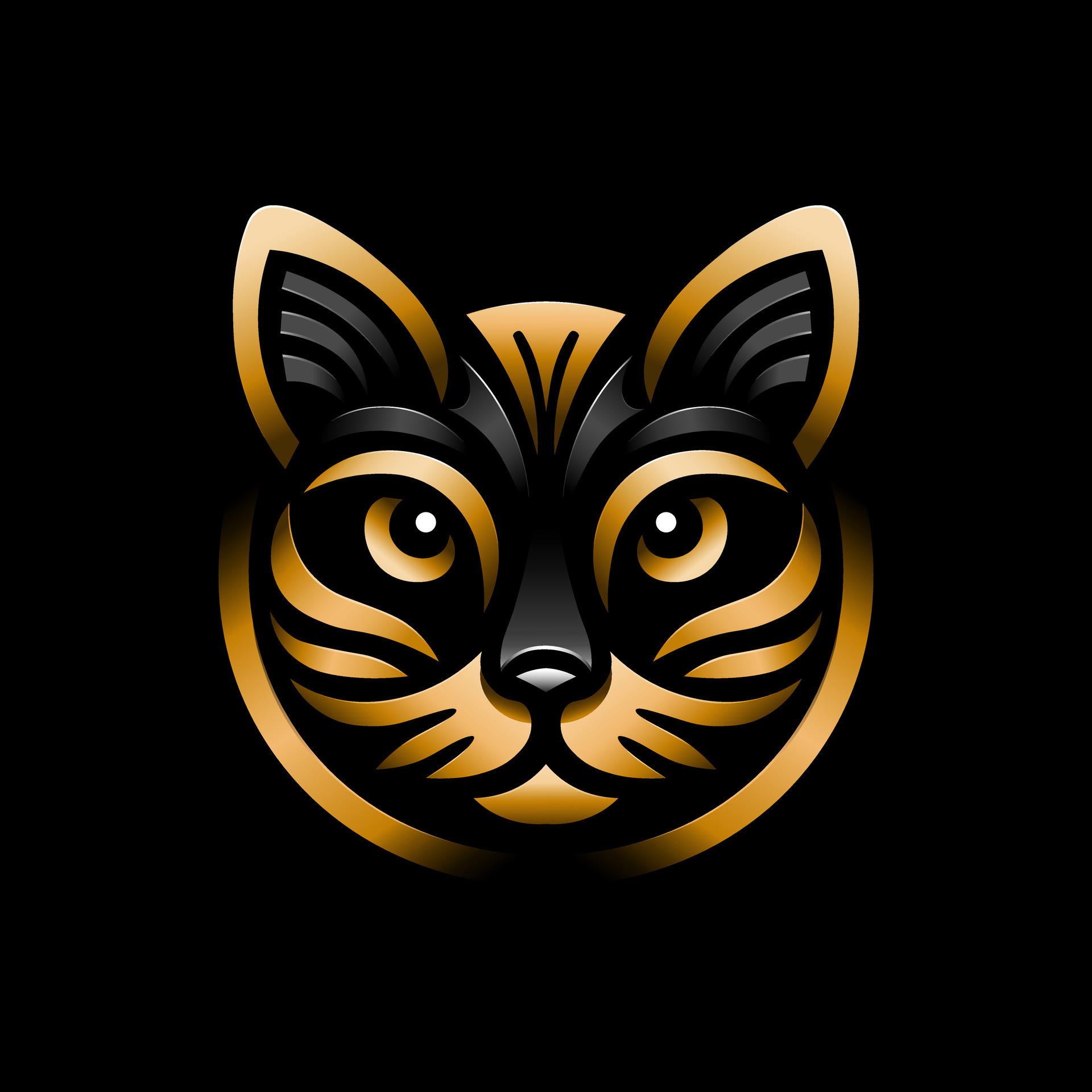 dorado gato cabeza logo obra de arte ilustración 44515850 Vector en Vecteezy