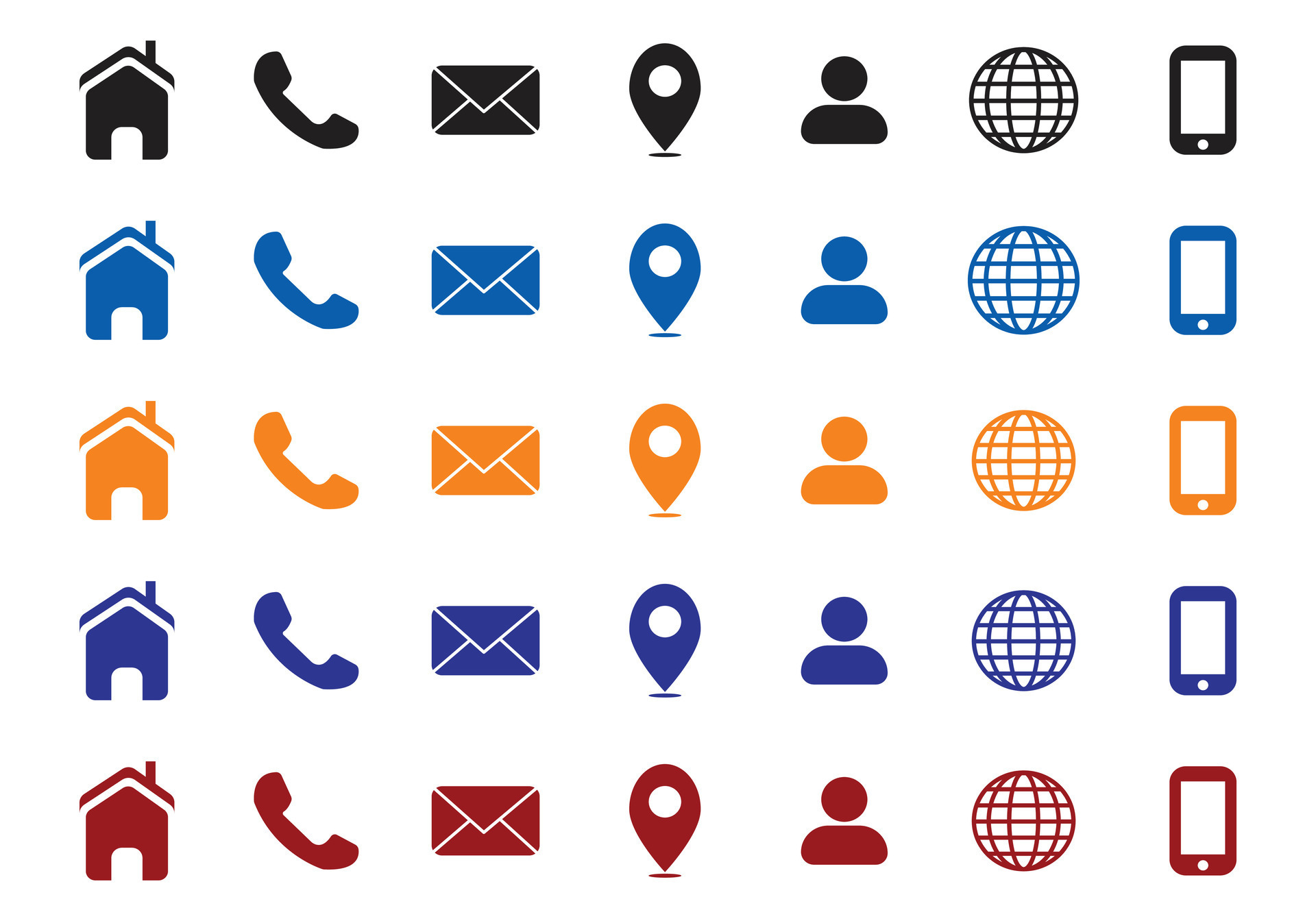 Contact related icon set, Essential Flat Stroke Circular Web Icon Set ...
