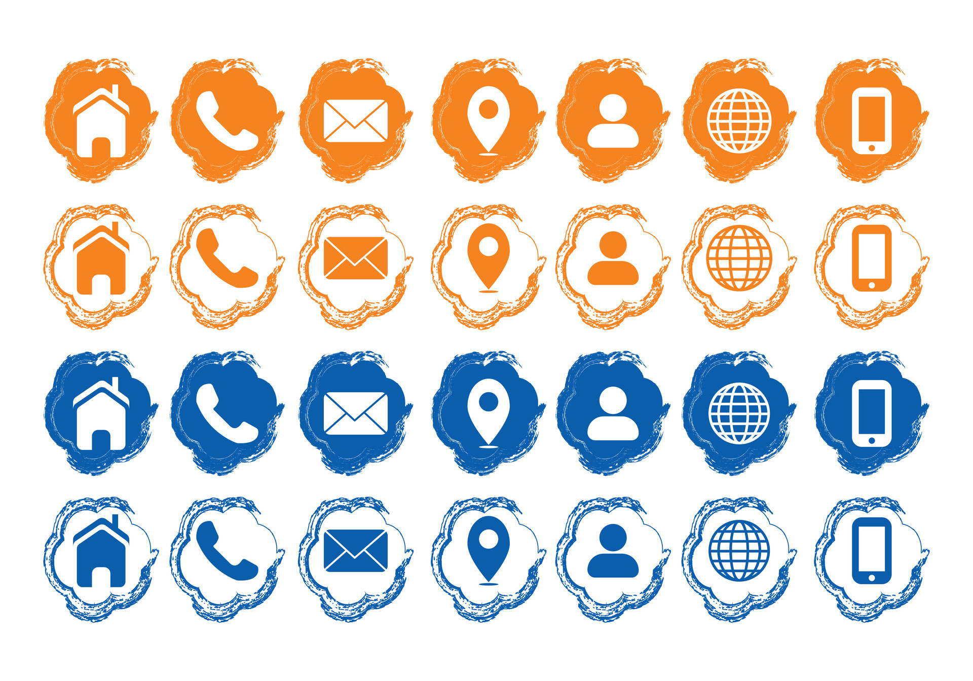 Contact related icon set, Essential Flat Stroke Circular Web Icon Set ...