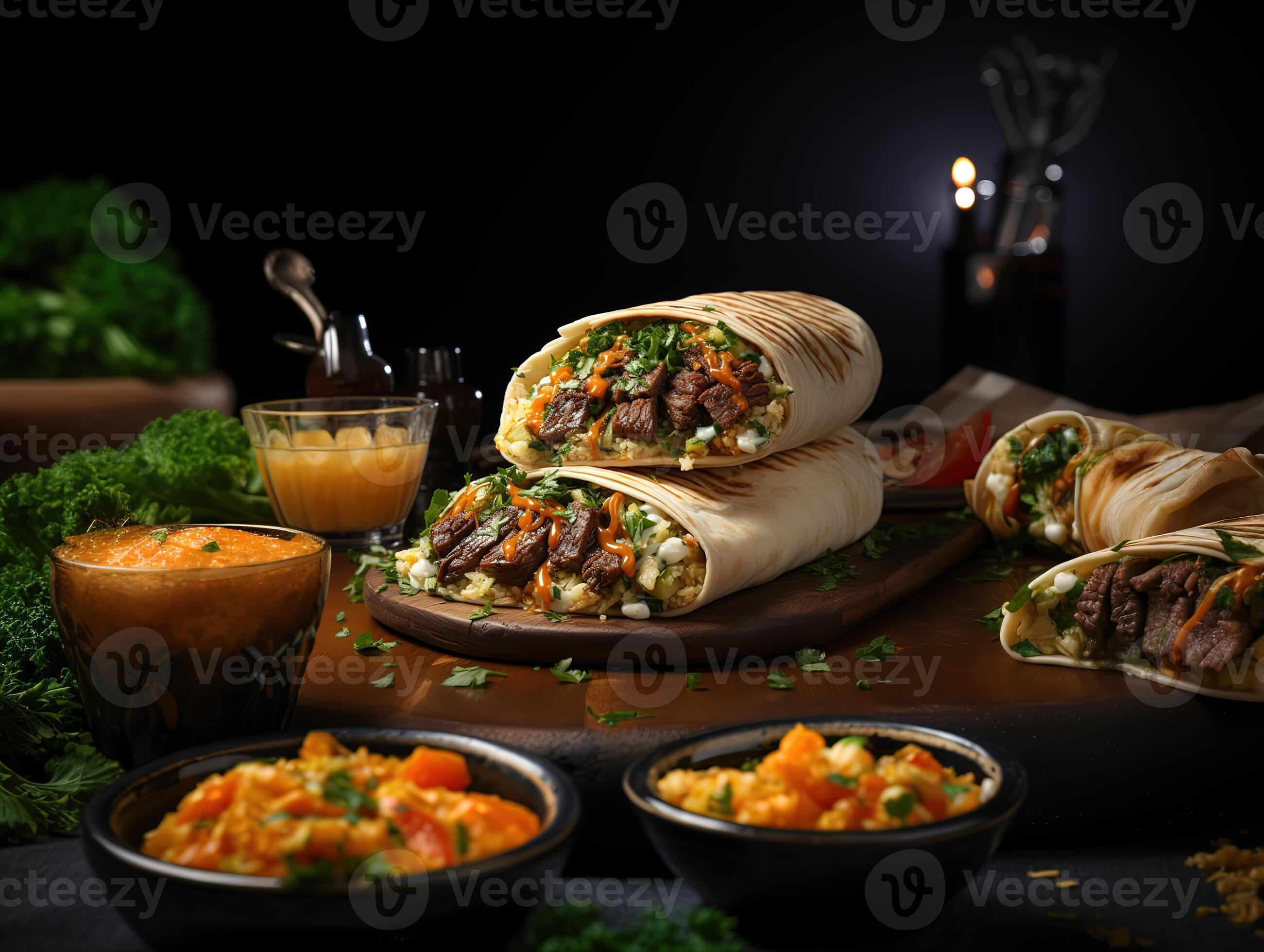 AI generated shawarma kebab appetizing food Generative AI 44518658 ...