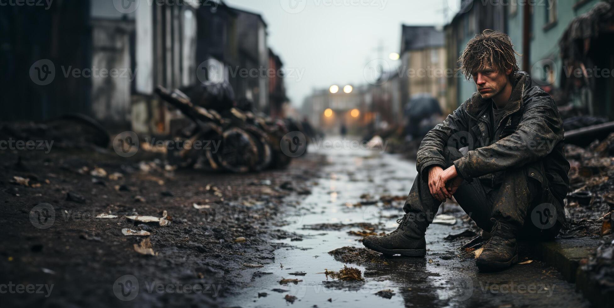 AI generated homeless man on the street Generative AI 44521143 Stock ...