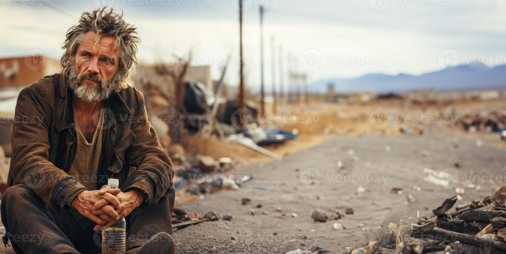 AI generated homeless man on the street Generative AI 44521150 Stock ...