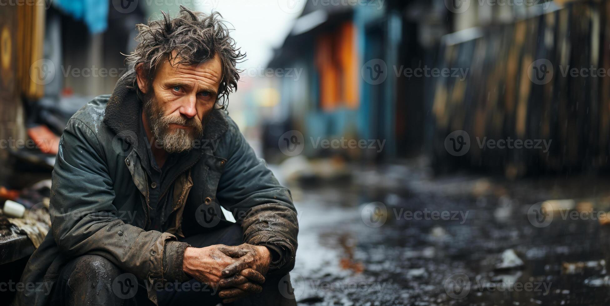 AI generated homeless man on the street Generative AI 44521159 Stock ...