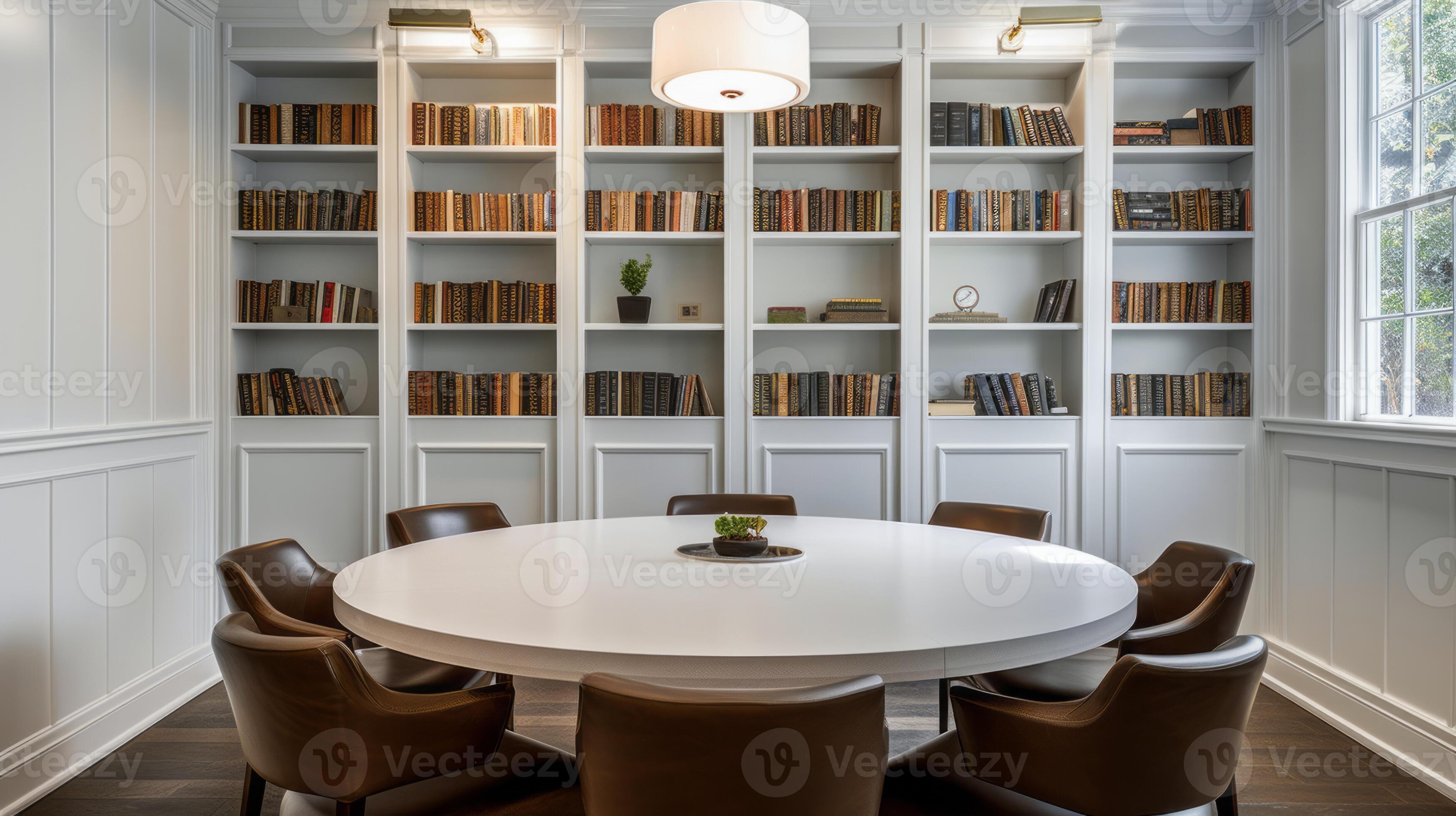 AI generated bright conference room with bookshelf Generative AI 44524083 Stock Photo at Vecteezy