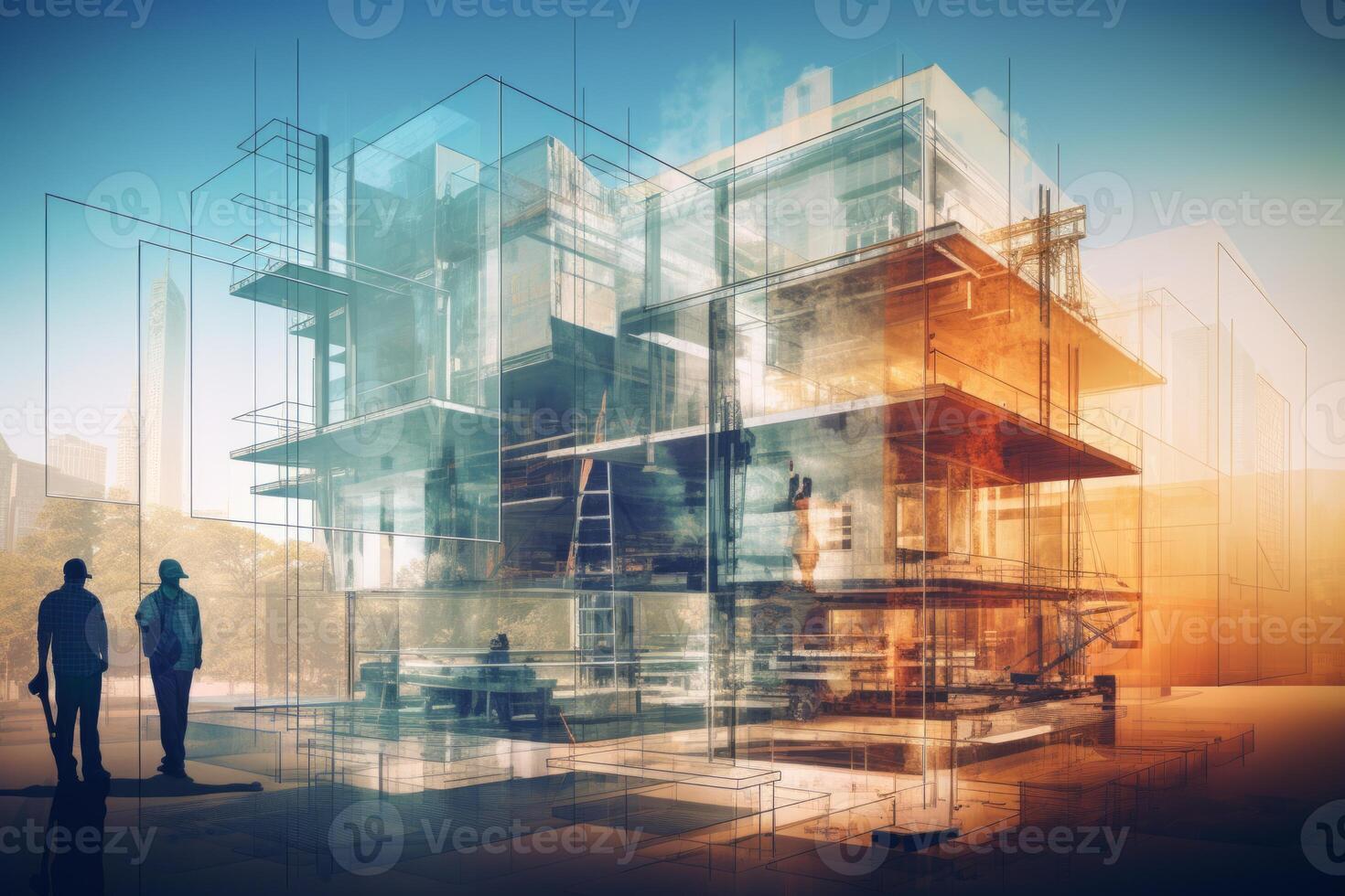 AI generated future building engineering project Generative AI 44527403 ...