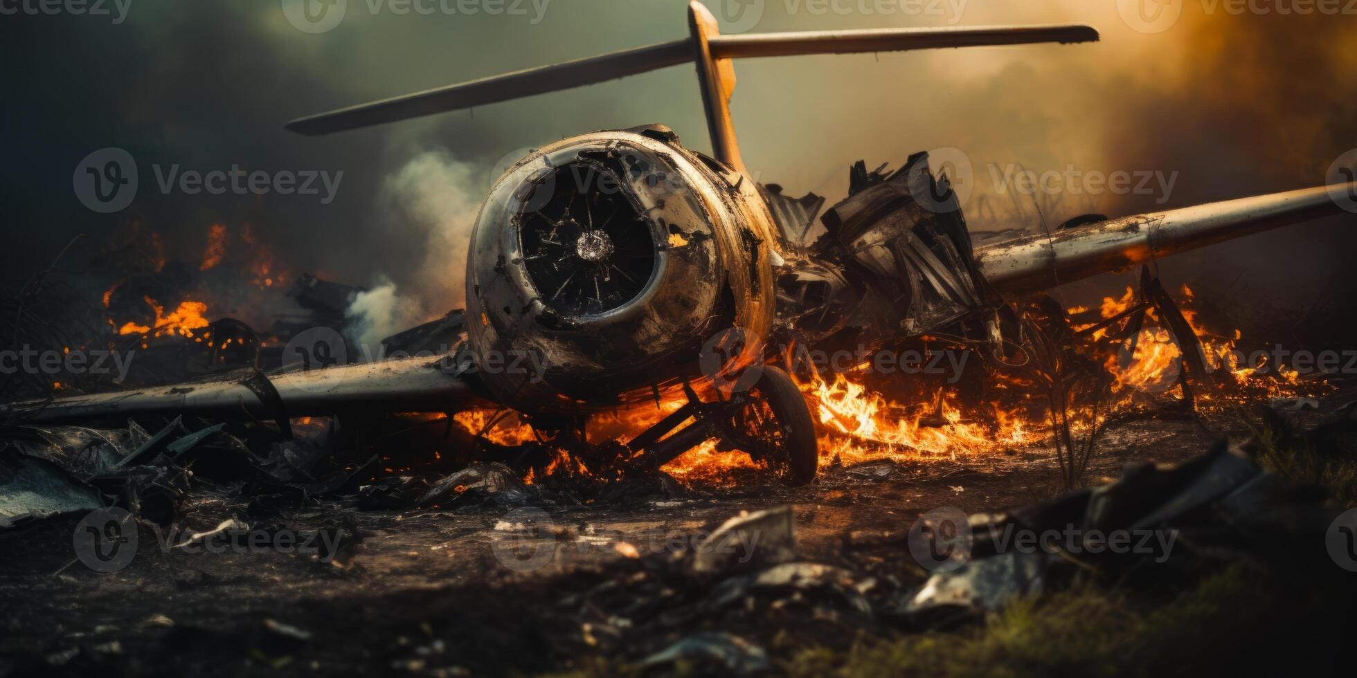 AI generated passenger plane crash Generative AI 44528192 Stock Photo ...