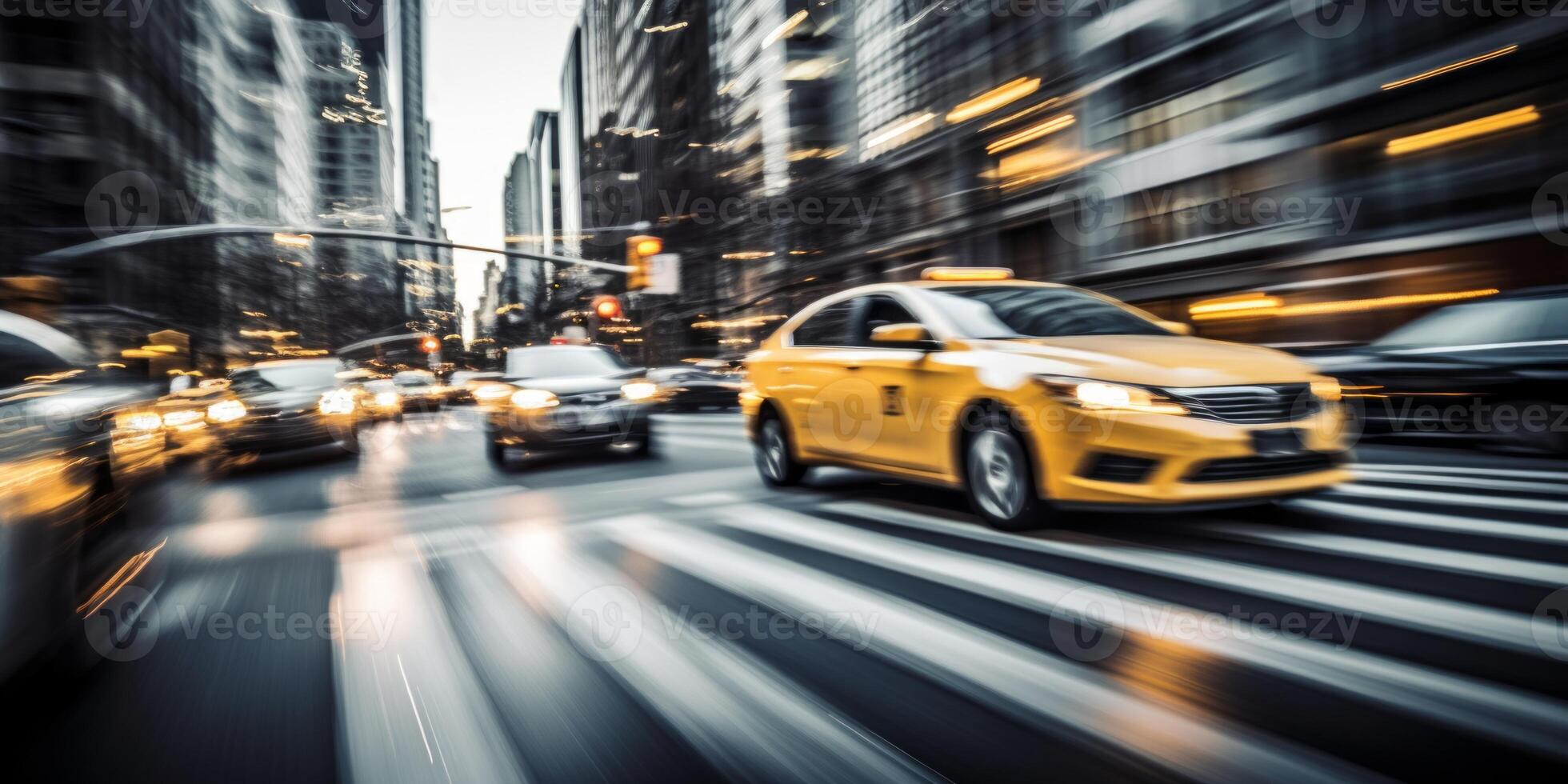 AI generated taxi in motion in a big city motion blur Generative AI 44530951 Stock Photo at Vecteezy