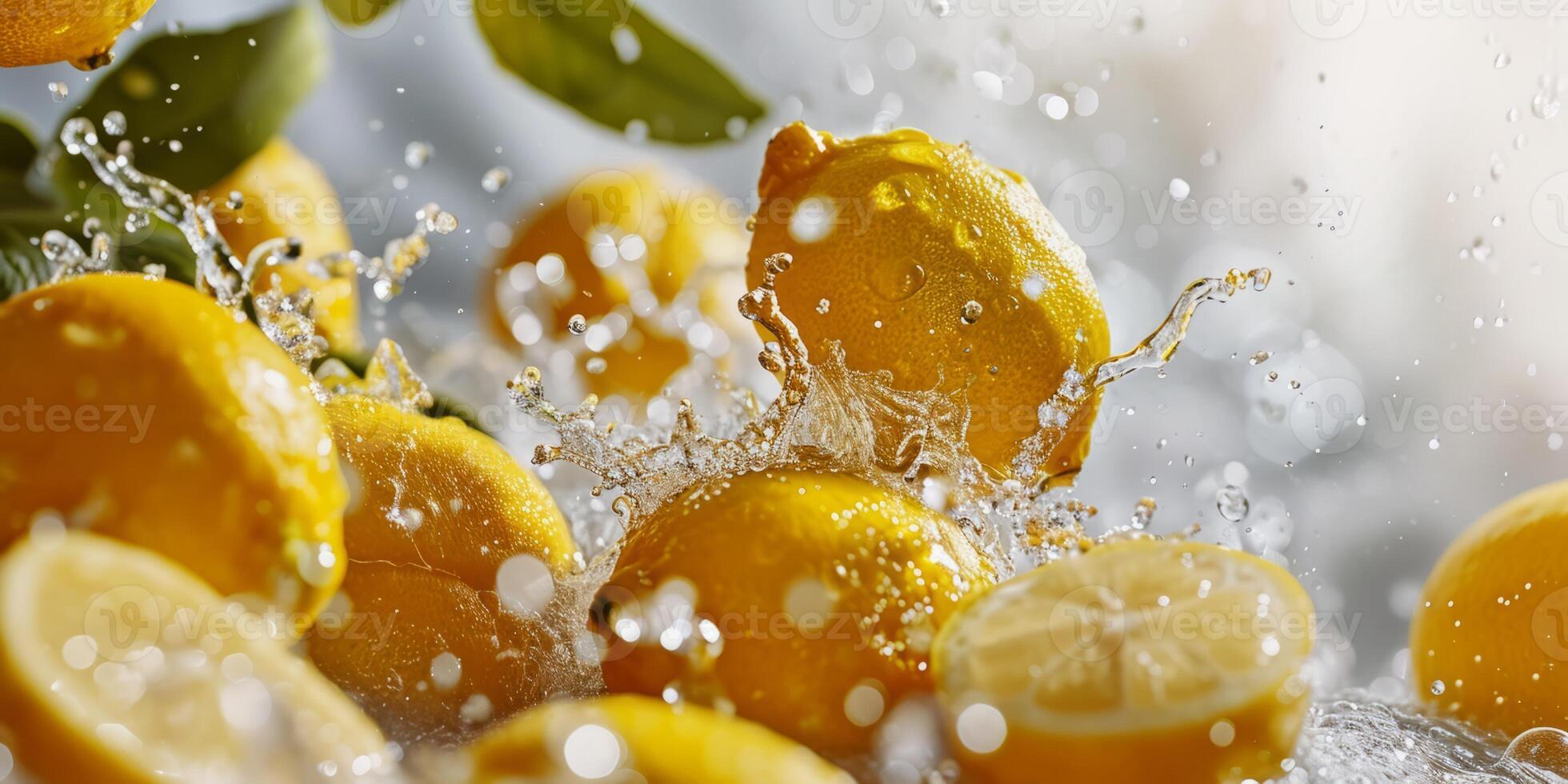 AI generated sliced lemons splashing water Generative AI 44531631 Stock Photo at Vecteezy
