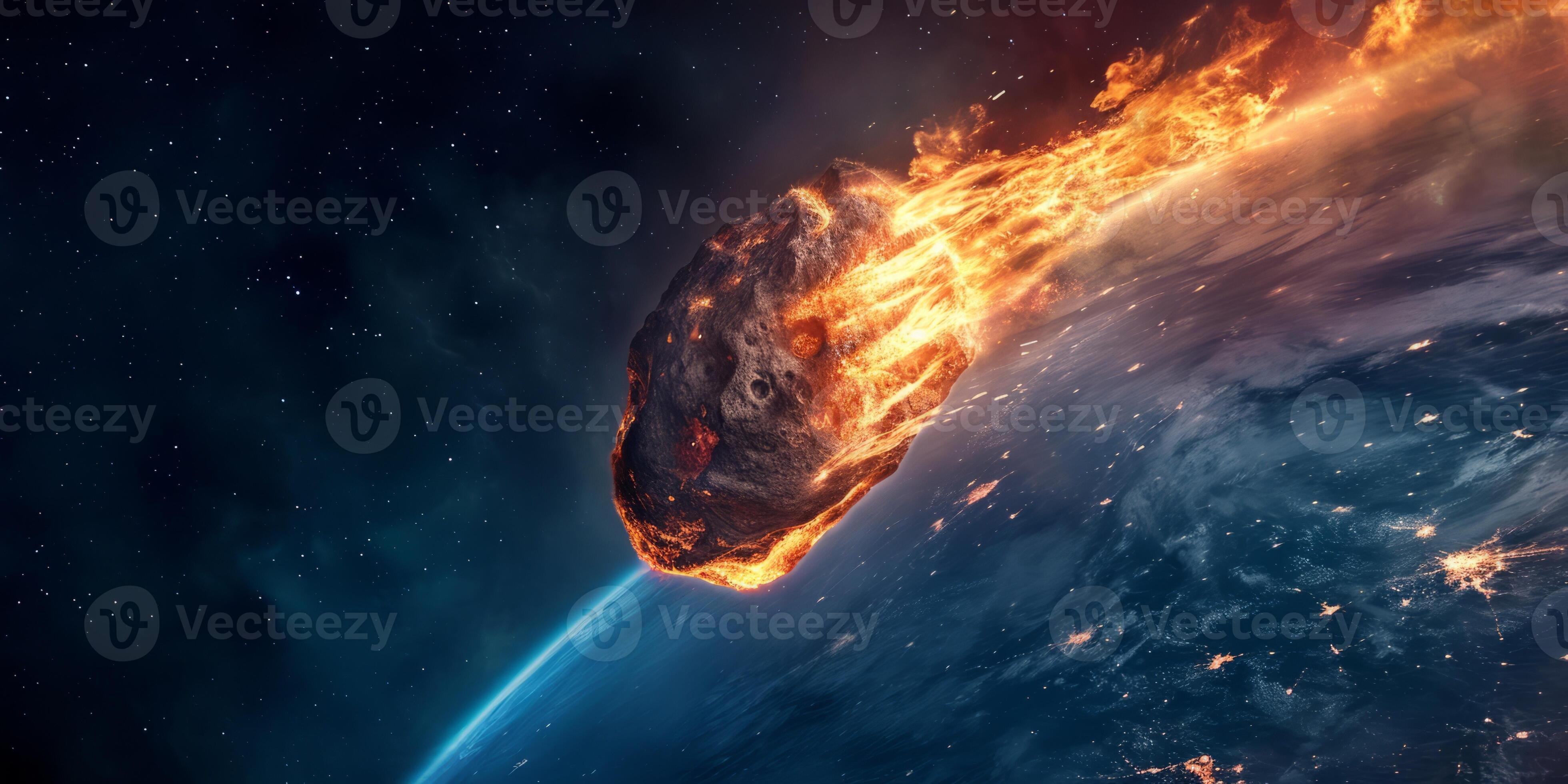 AI generated an asteroid falls to earth Generative AI 44532415 Stock Photo at Vecteezy