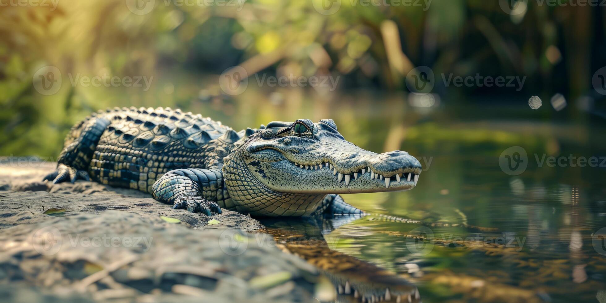 crocodile in water wildlife 44533549 Stock Photo at Vecteezy