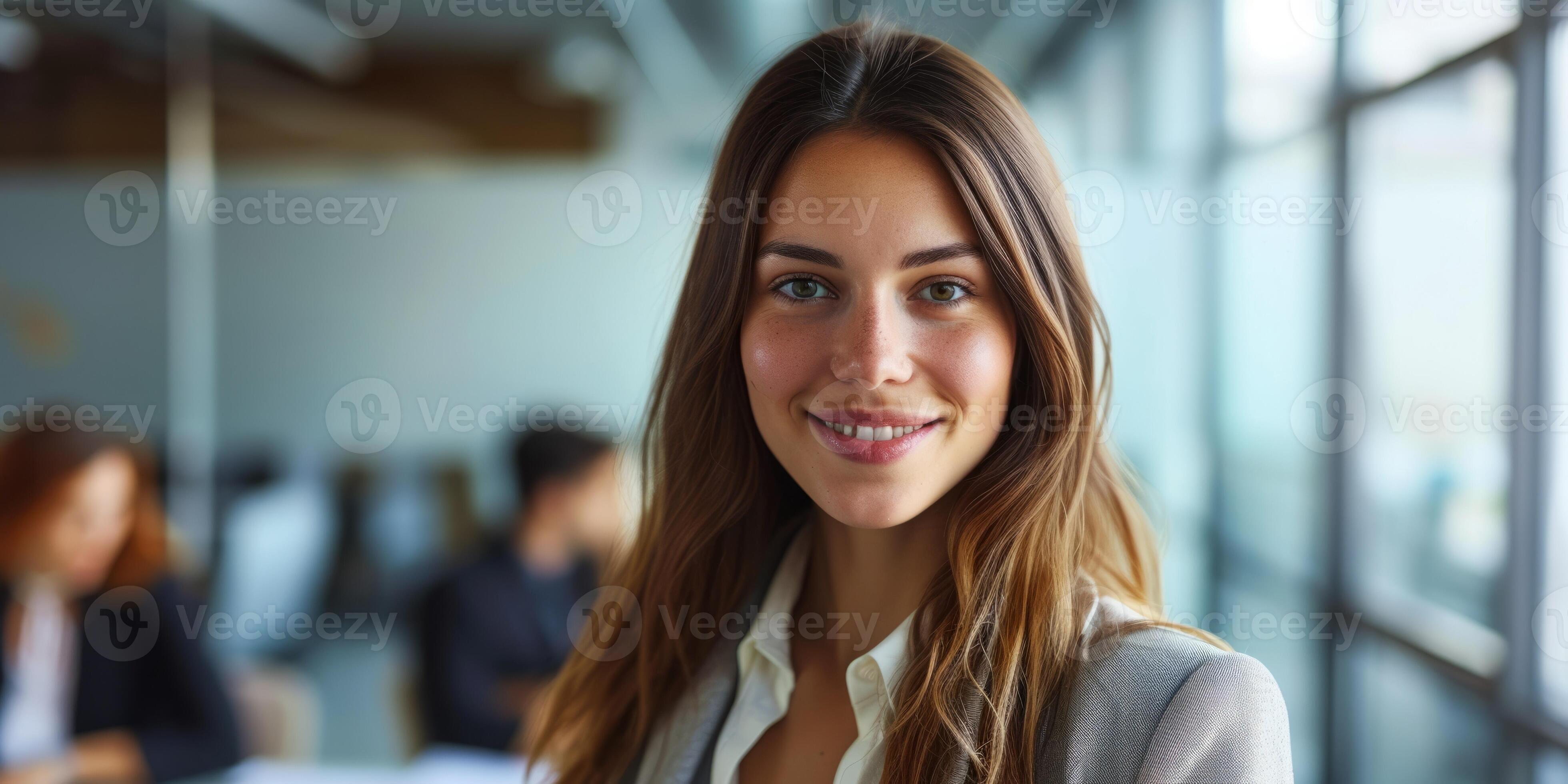 Generatportrait of a business woman in a meeting room ive AI 44539192 Stock Photo at Vecteezy